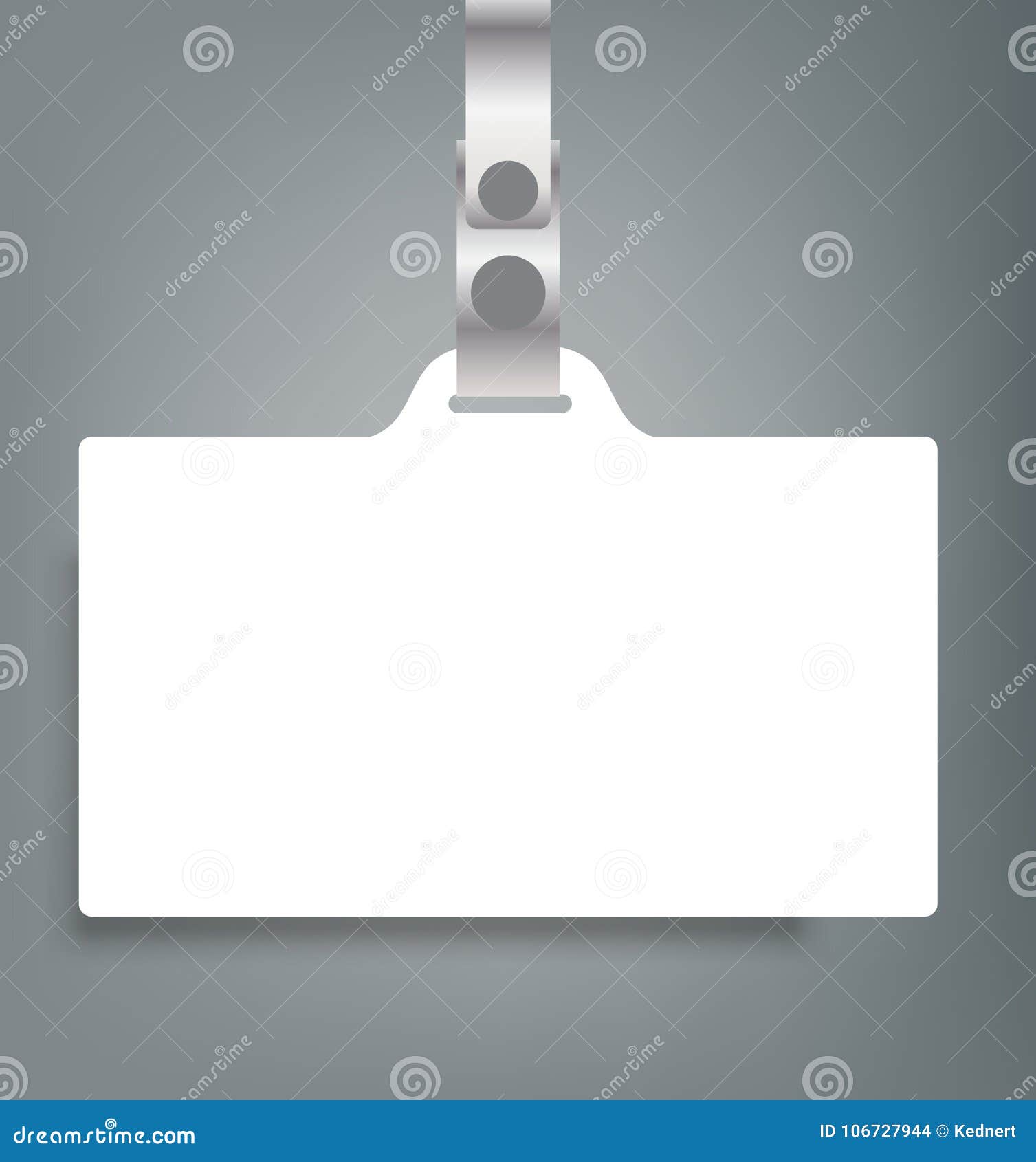 Blank Name Tag On Blue Strap Professional Identification Badge For ...