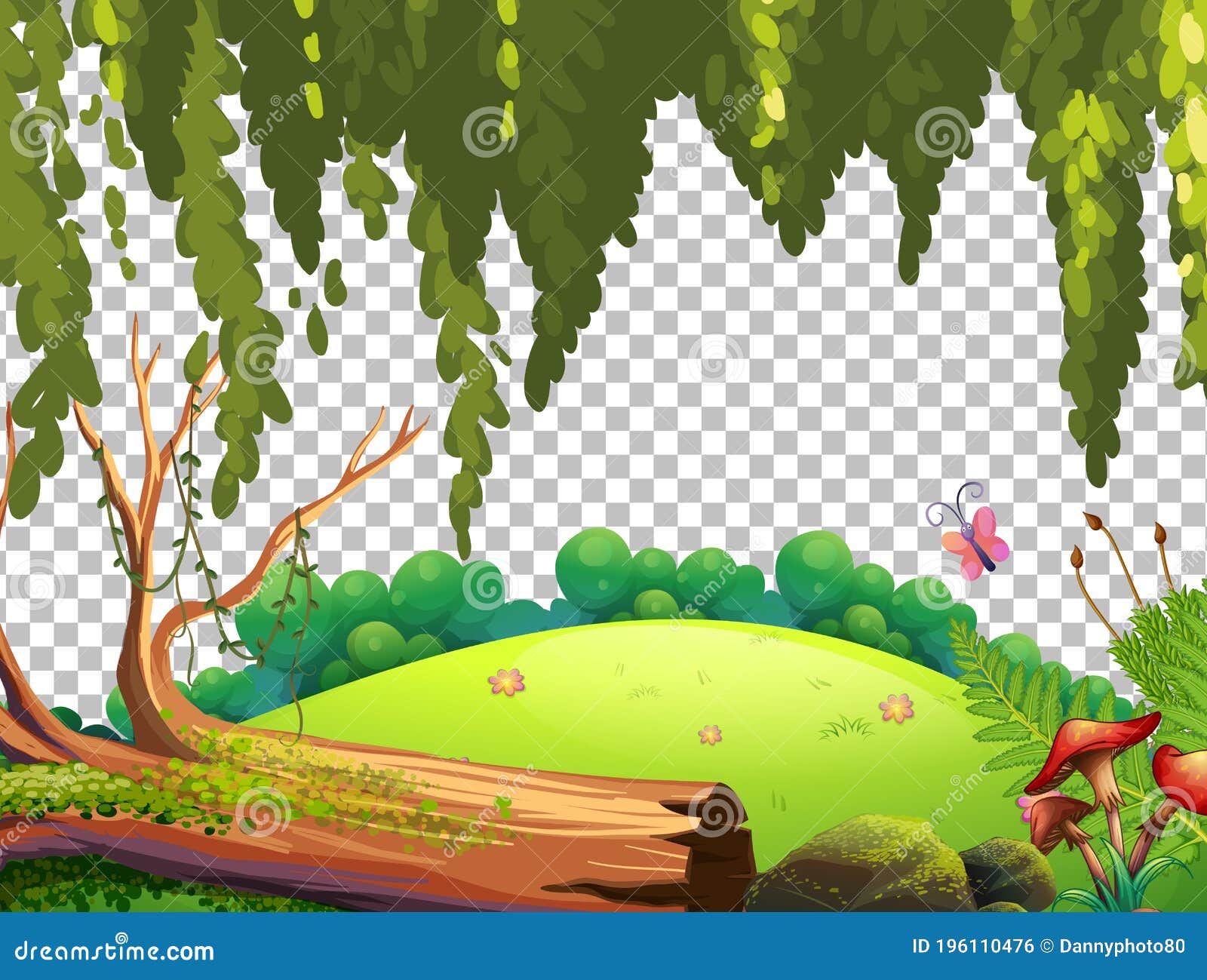 Blank Nature Scene Landscape on Transparent Background Stock Vector ...