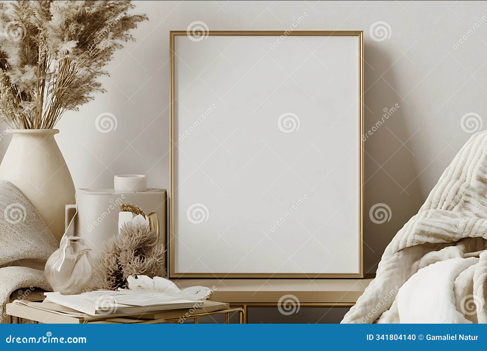 A Blank Nikkah Certificate In A Simple Gold Frame Displayed On A ...