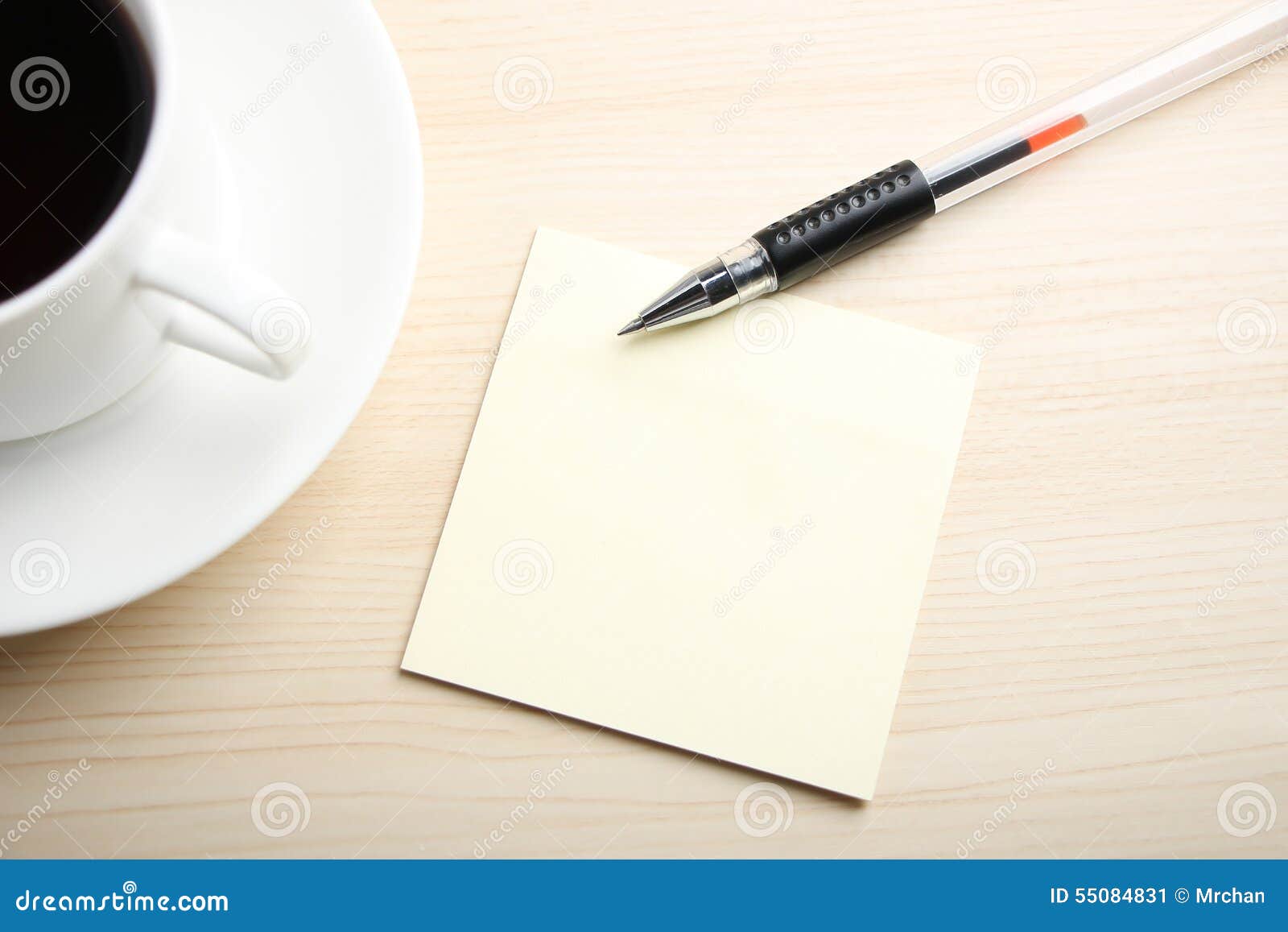 Blank Note with Ball Pen and Coffee Stock Image - Image of notebook ...