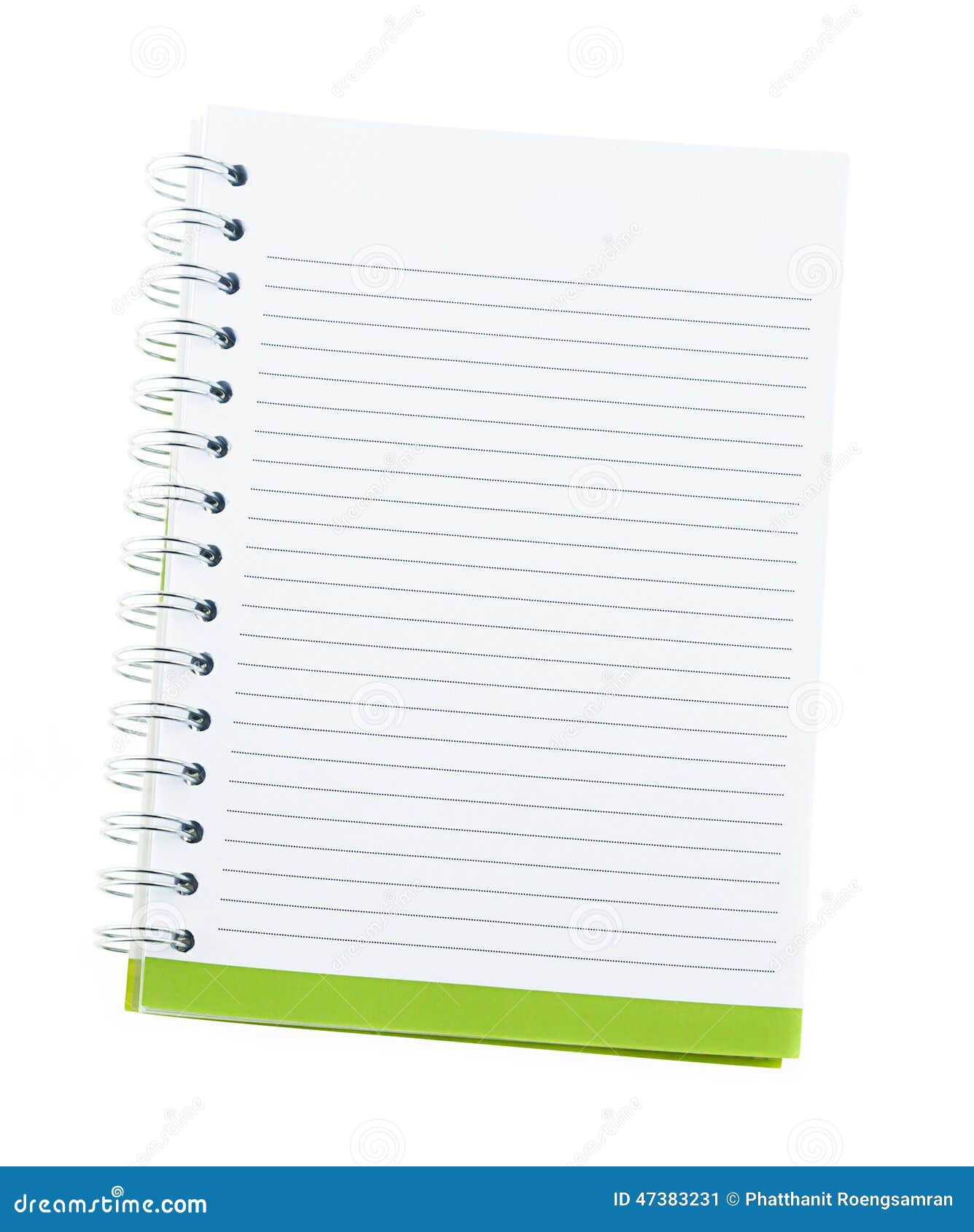 Blank Note Book with Ring Binder Holes on White Stock Image - Image of ...