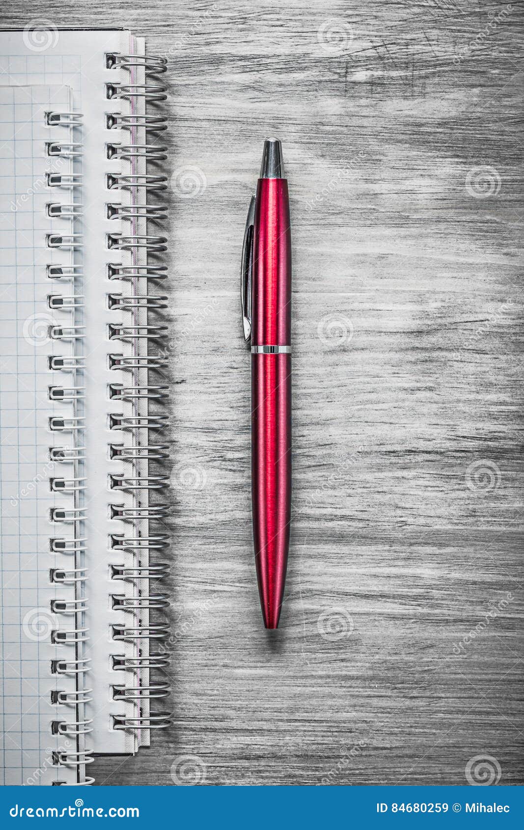 Blank Note-books Biro Pen on Wood Board Office Concept Stock Image ...