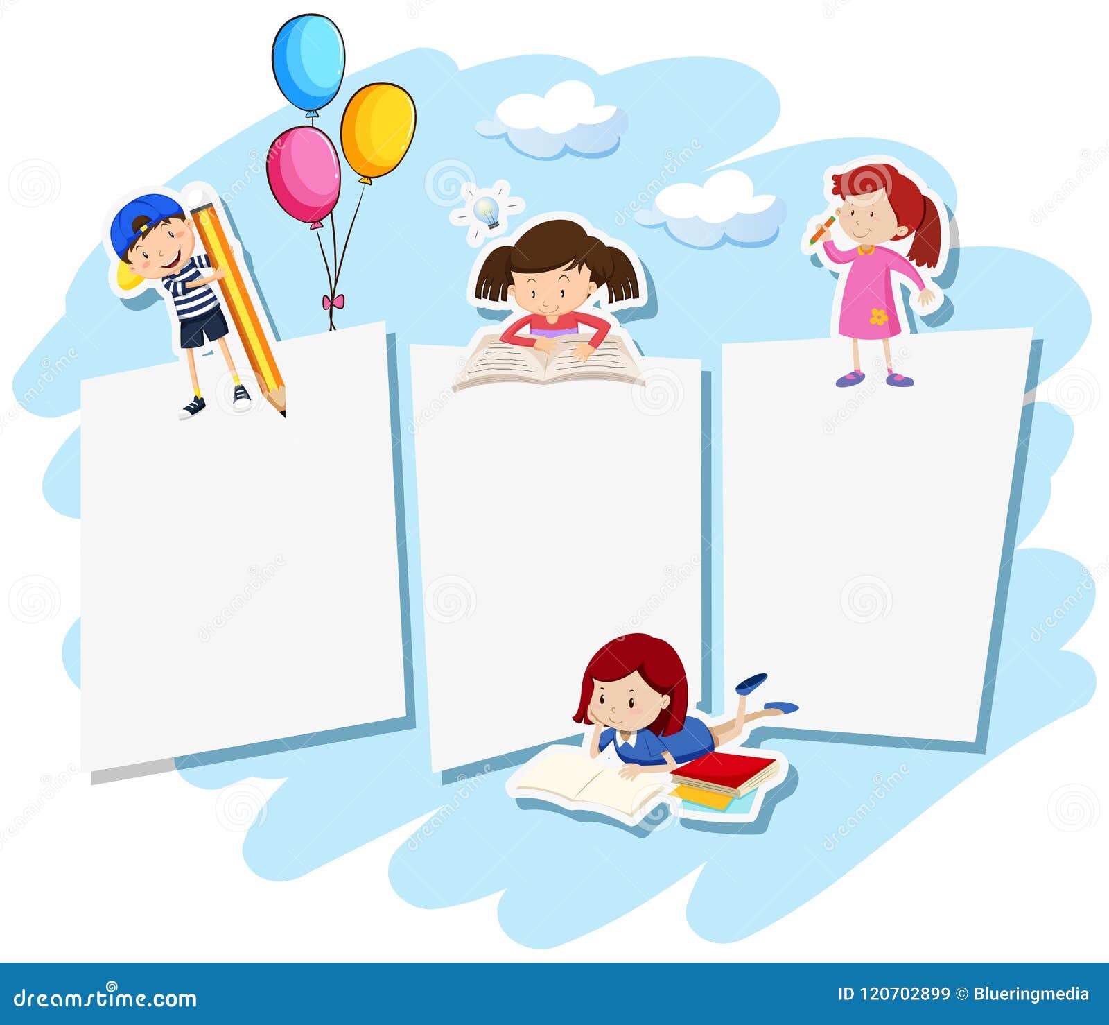 A Blank Note with Children stock vector. Illustration of word - 120702899