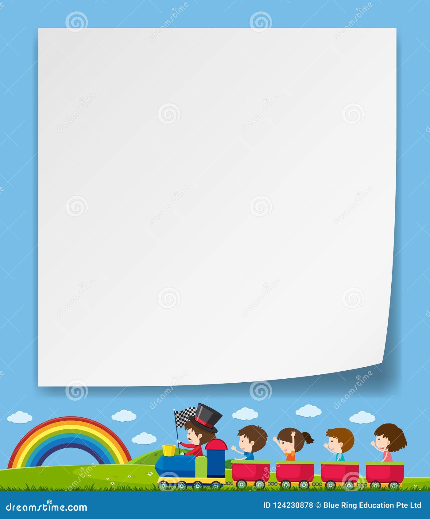 A blank note with children stock vector. Illustration of paper - 124230878