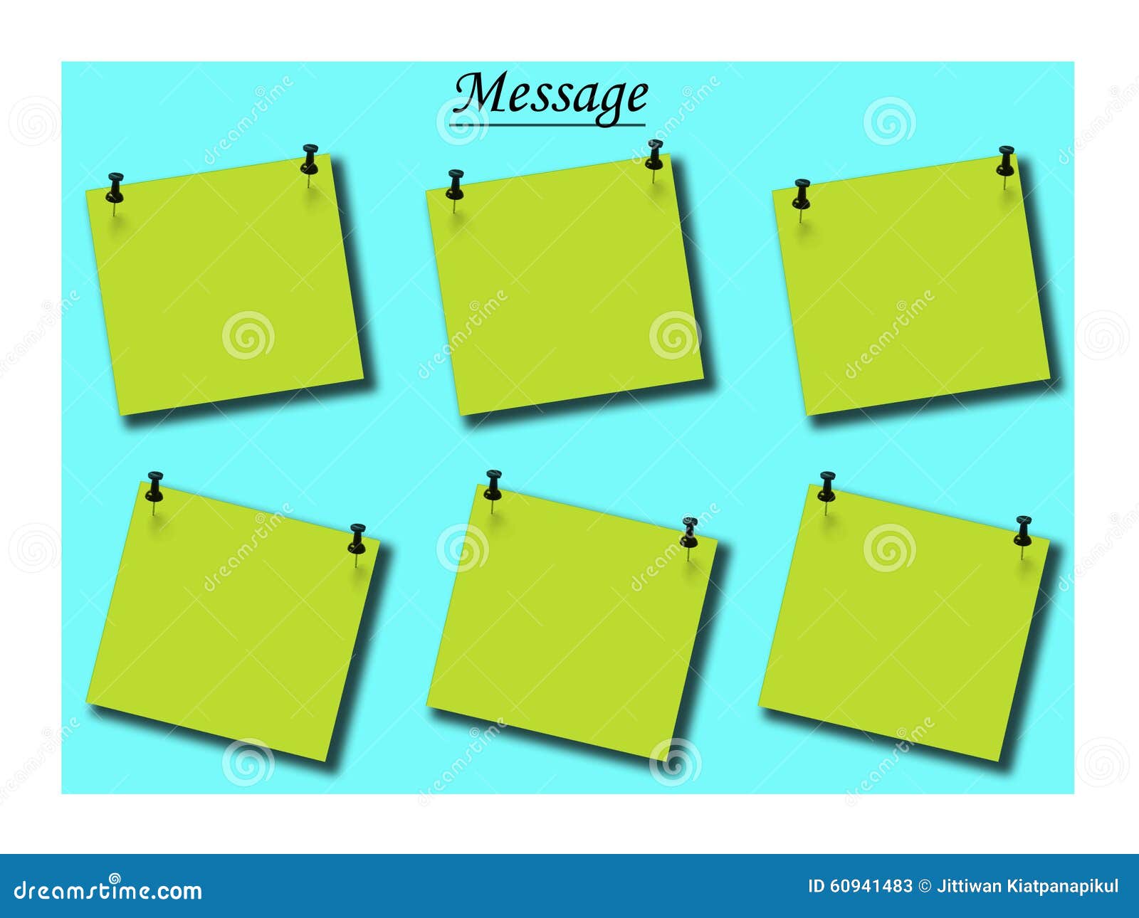 Blank Note on Green Board Background Stock Illustration - Illustration ...