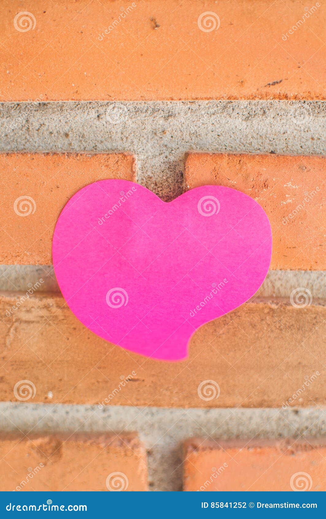 Blank Note Pad or Sticky Notes Pink on Brick Wall Background Stock ...