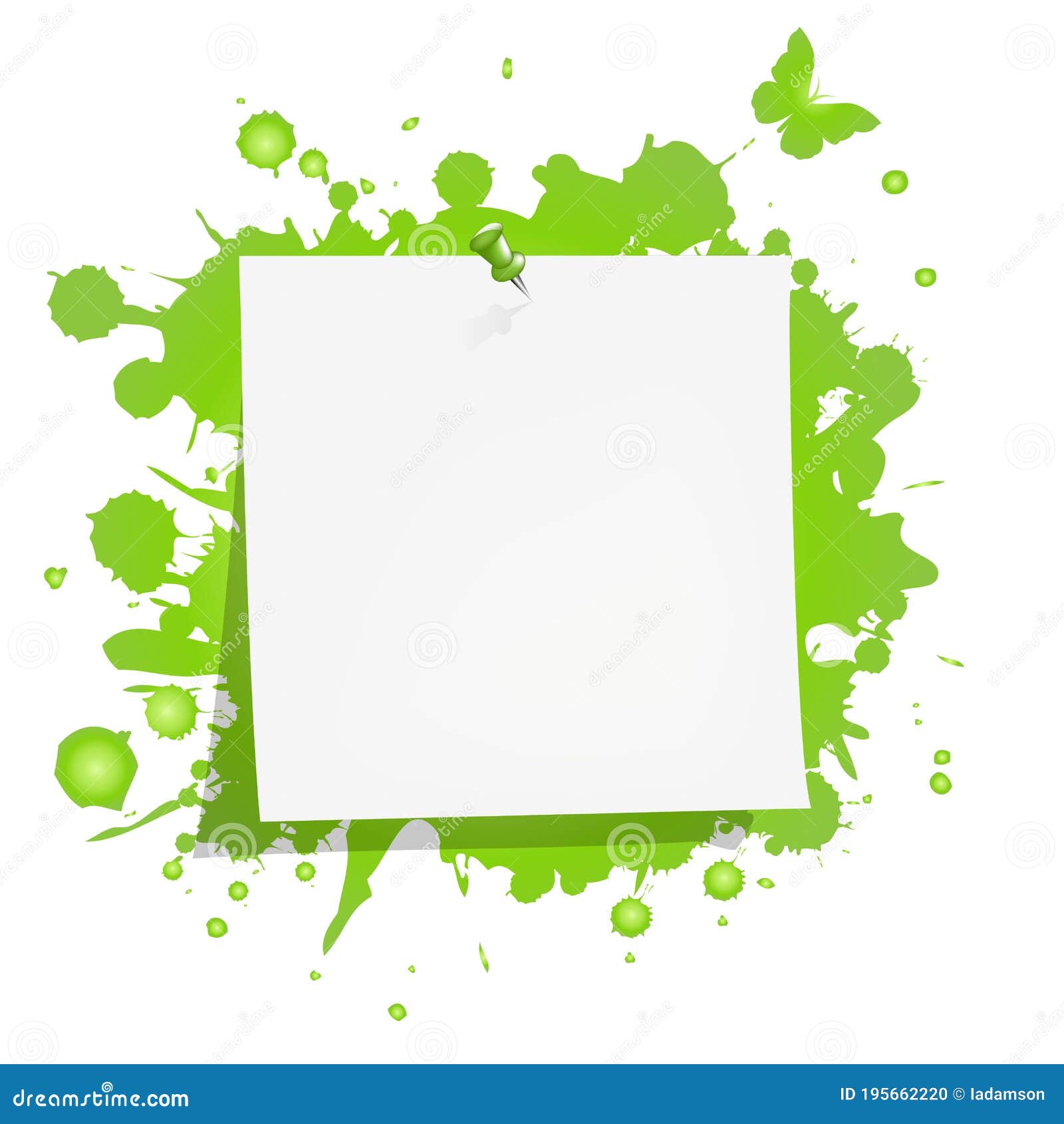 Blank Note Paper with Green Blot Stock Vector - Illustration of notepad ...