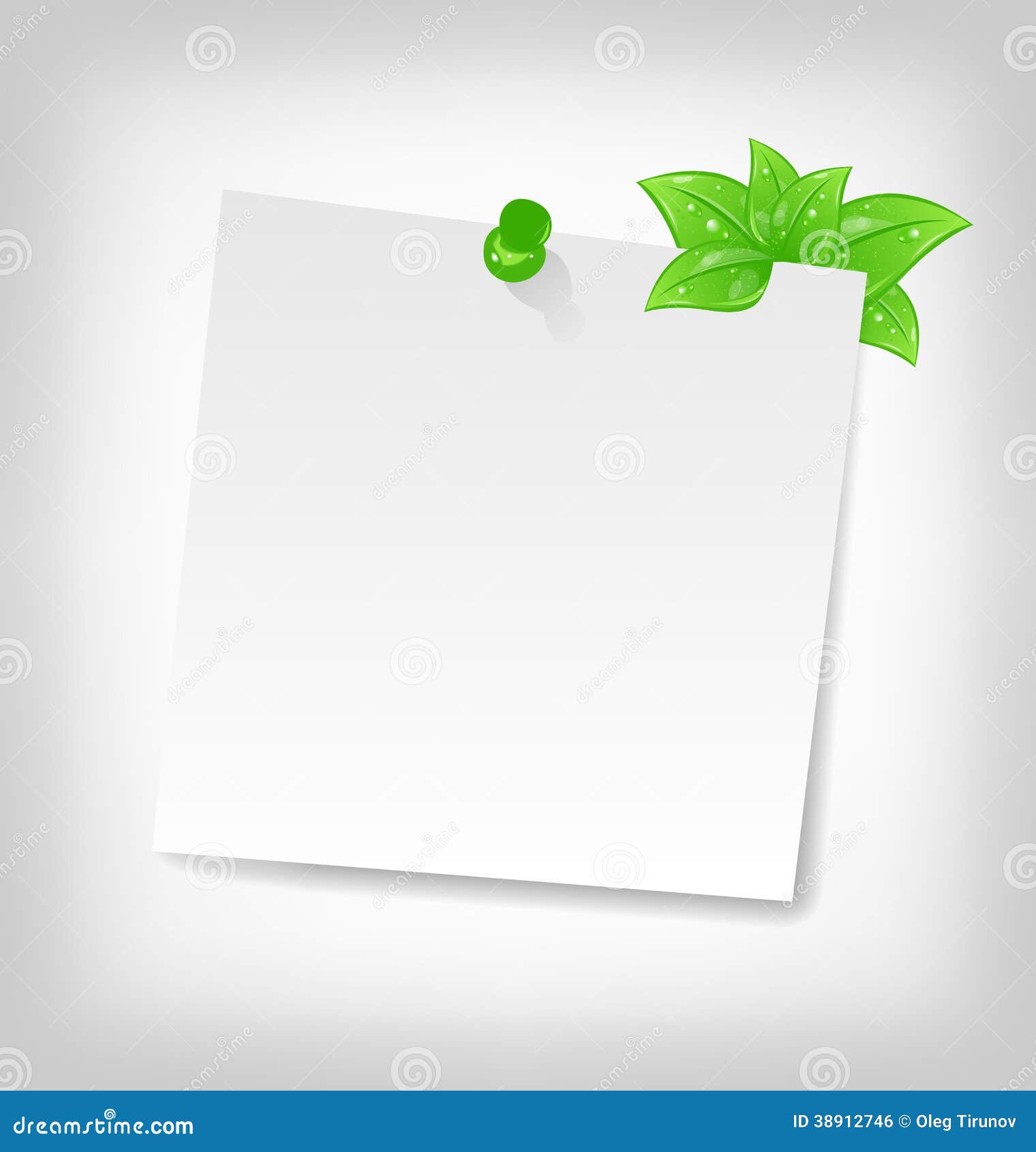 Blank Note Paper with Green Leaves Stock Vector - Illustration of ...