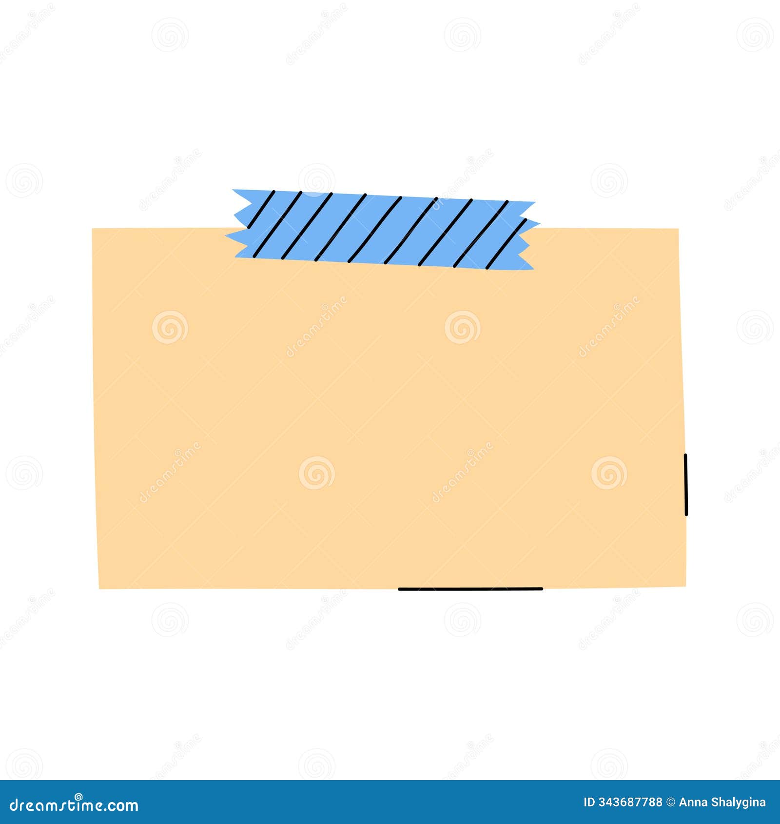 Blank Note Paper Isolated Vector Element. Illustration of Empty ...
