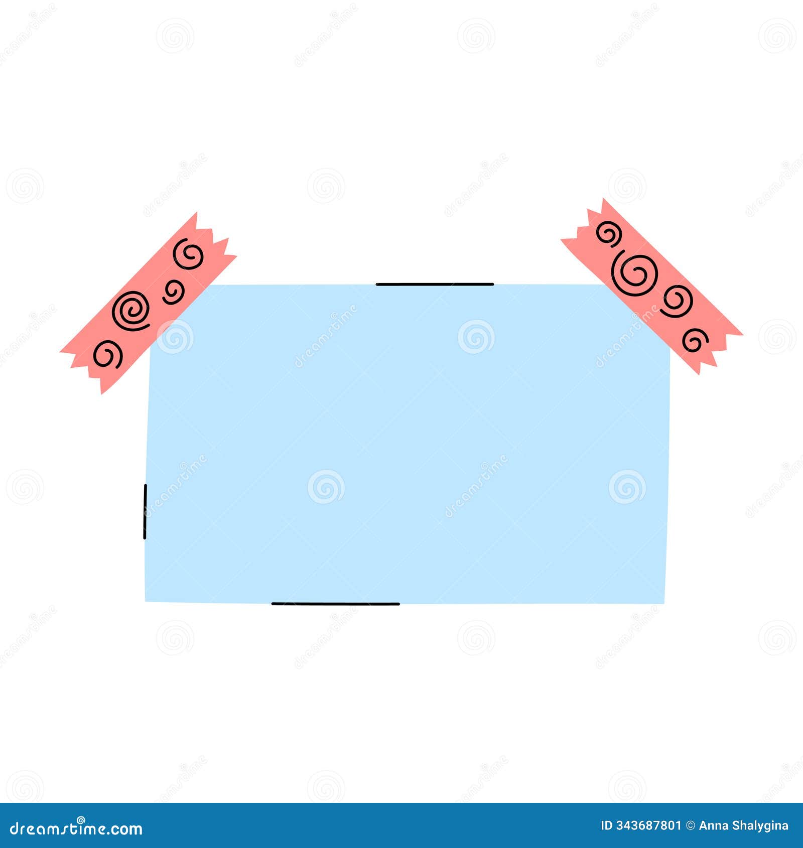 Blank Note Paper Isolated Vector Element. Illustration of Empty ...