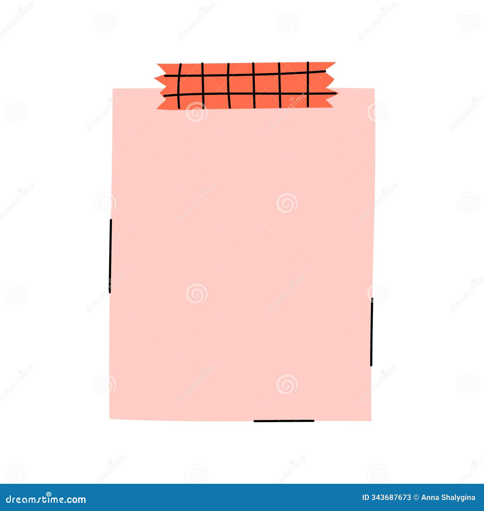 Blank Note Paper Isolated Vector Element. Illustration of Empty ...