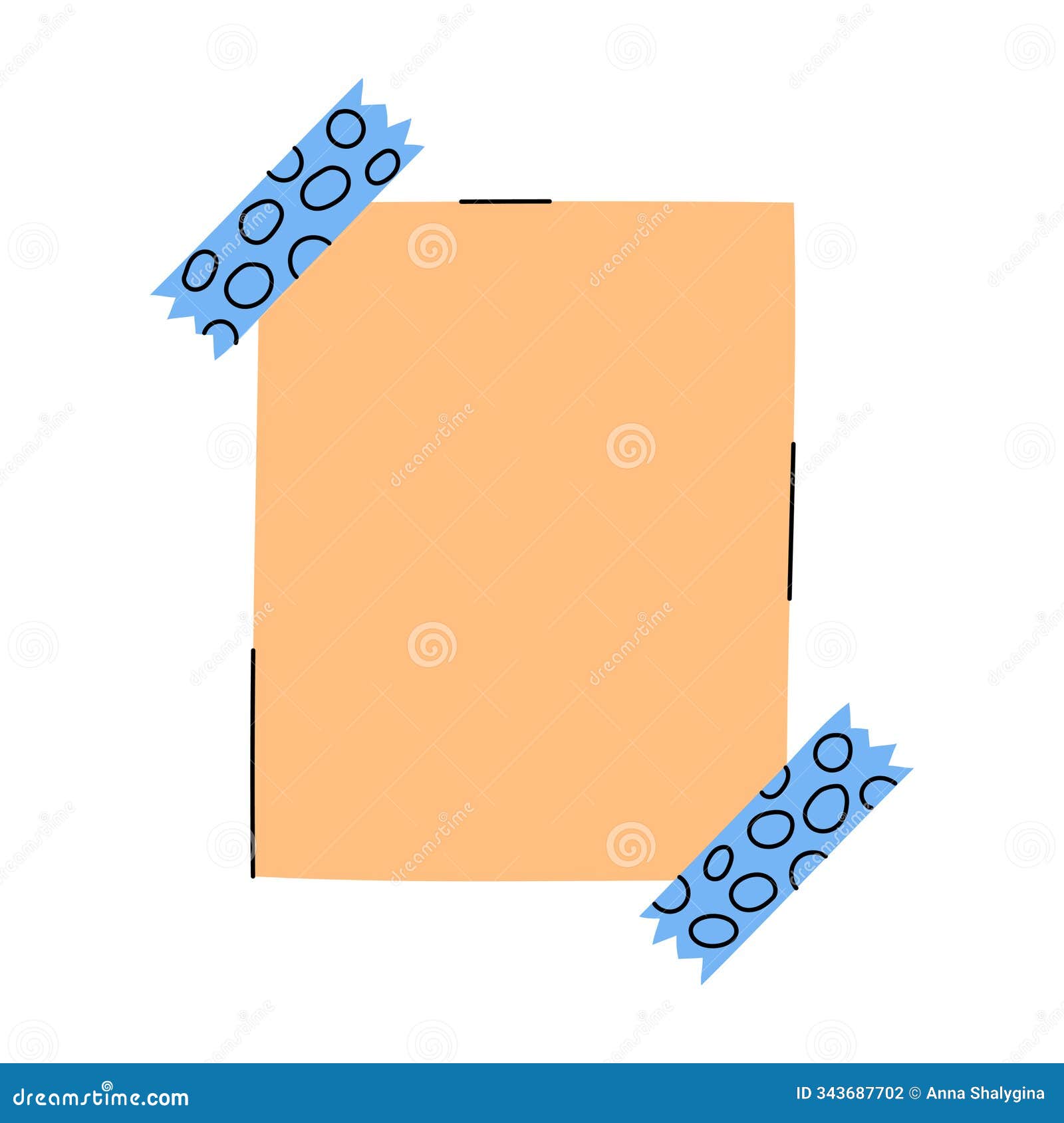 Blank Note Paper Isolated Vector Element. Illustration of Empty ...