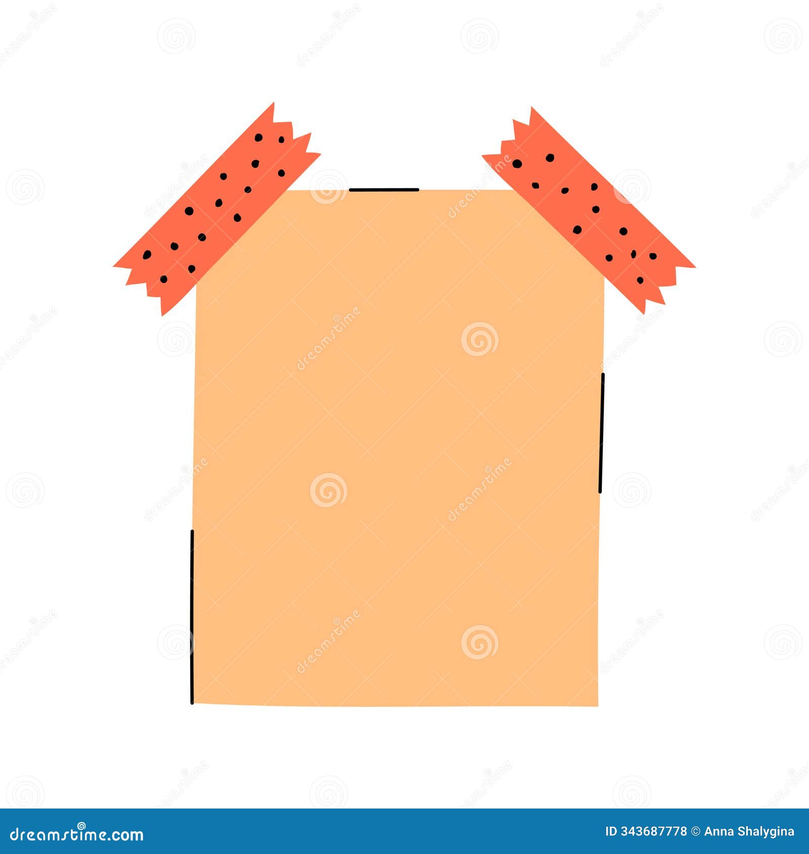Blank Note Paper Isolated Vector Element. Illustration of Empty ...