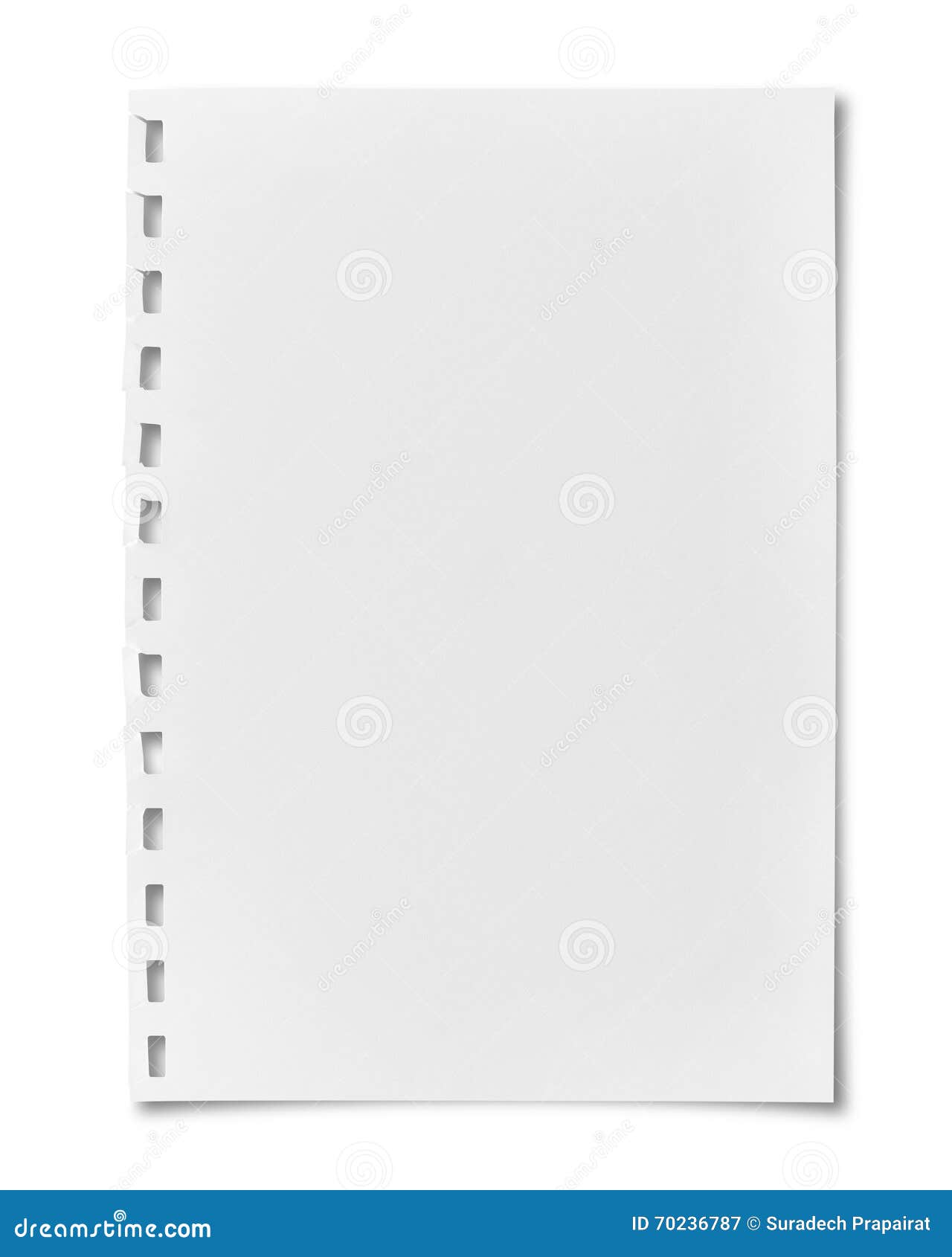 Blank Note Paper Isolated on White Stock Image - Image of copy ...