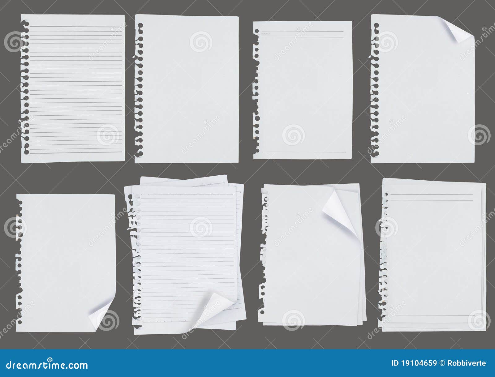 Blank Note Paper Over Gray Background Stock Image - Image of office ...