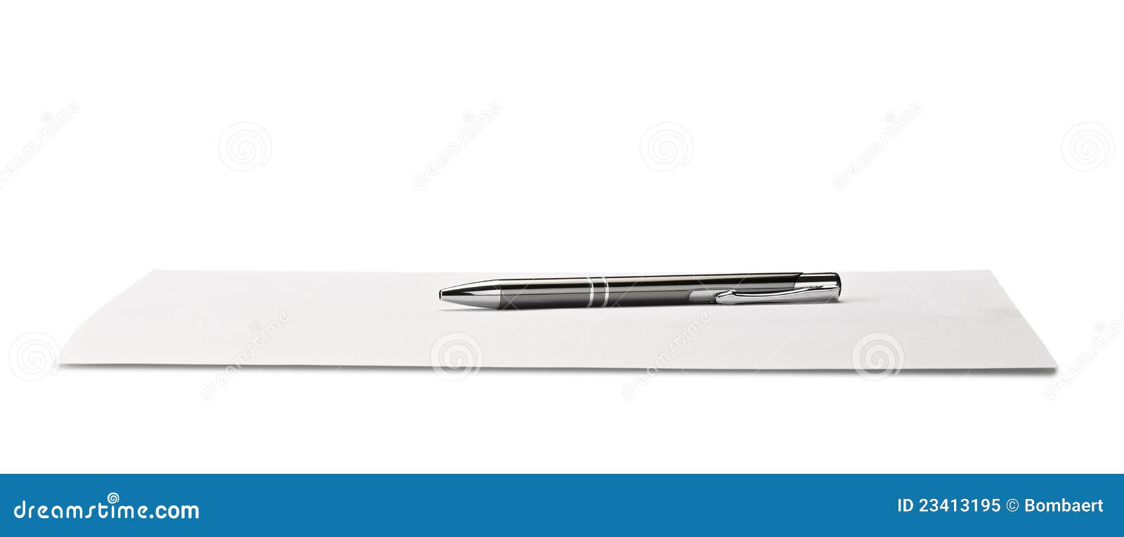 Blank note paper with pen stock image. Image of reminder - 23413195