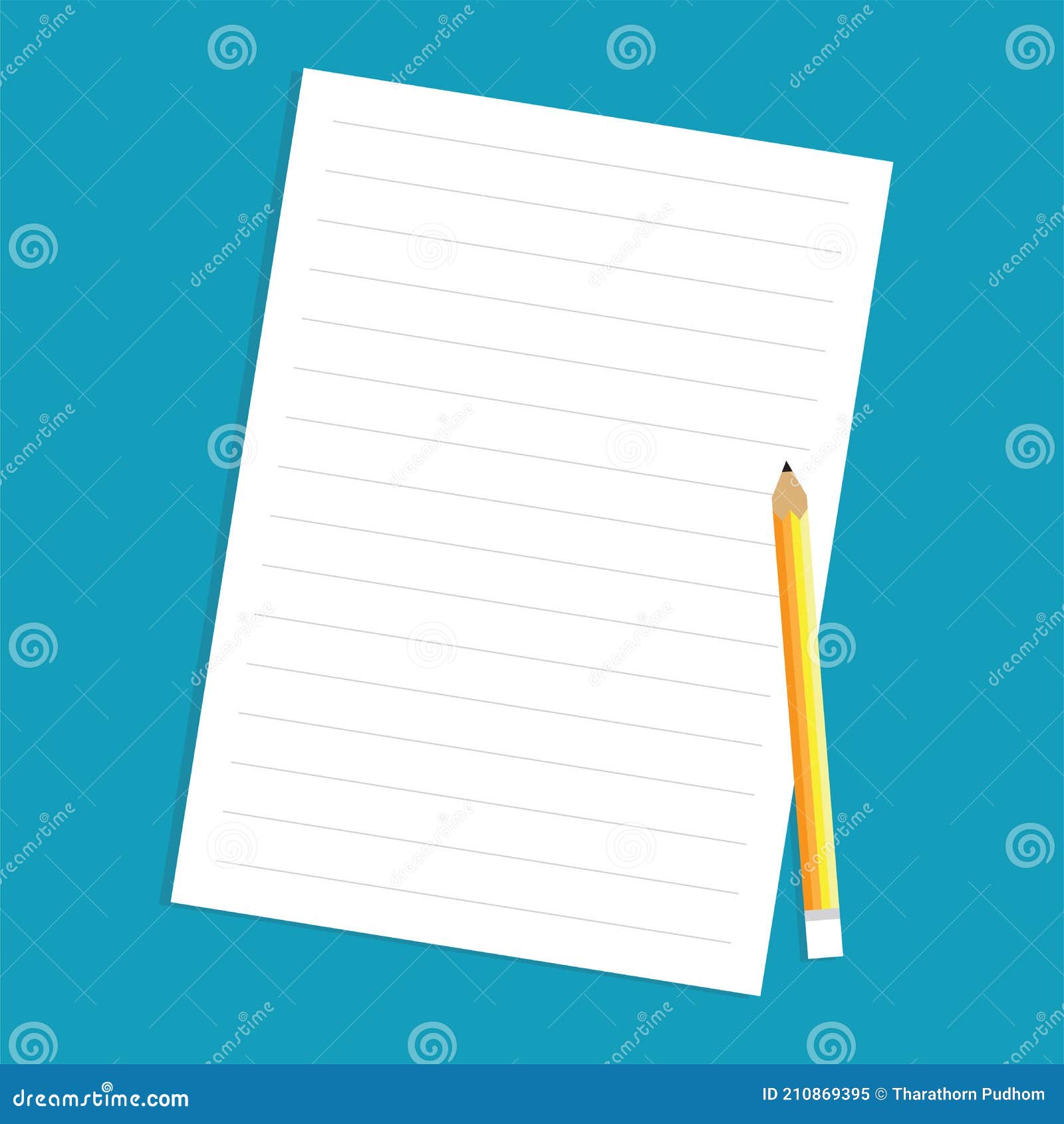 Blank Note Paper and Pencil Stock Vector - Illustration of education ...