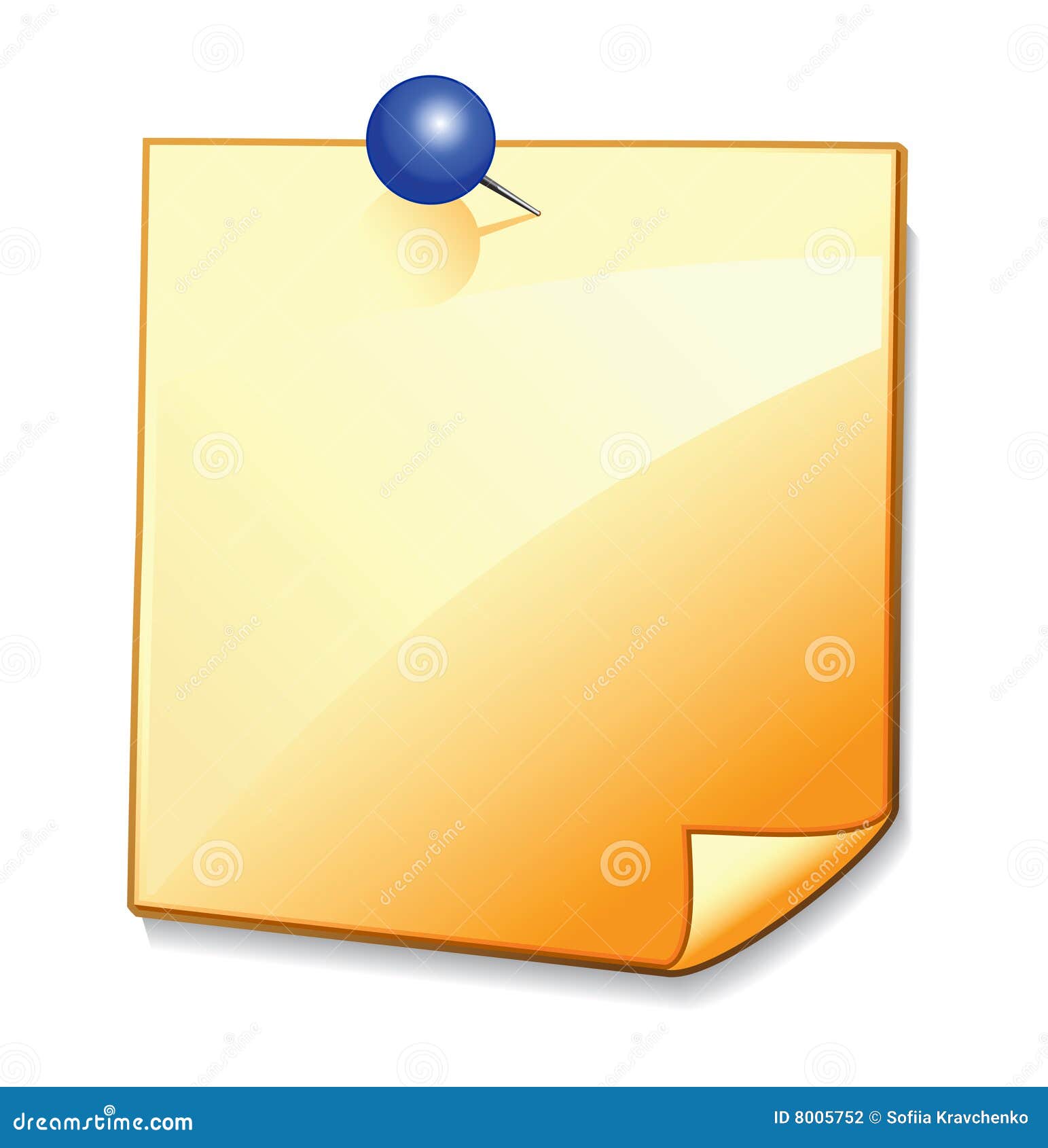 Blank note paper with pin stock vector. Illustration of communication ...
