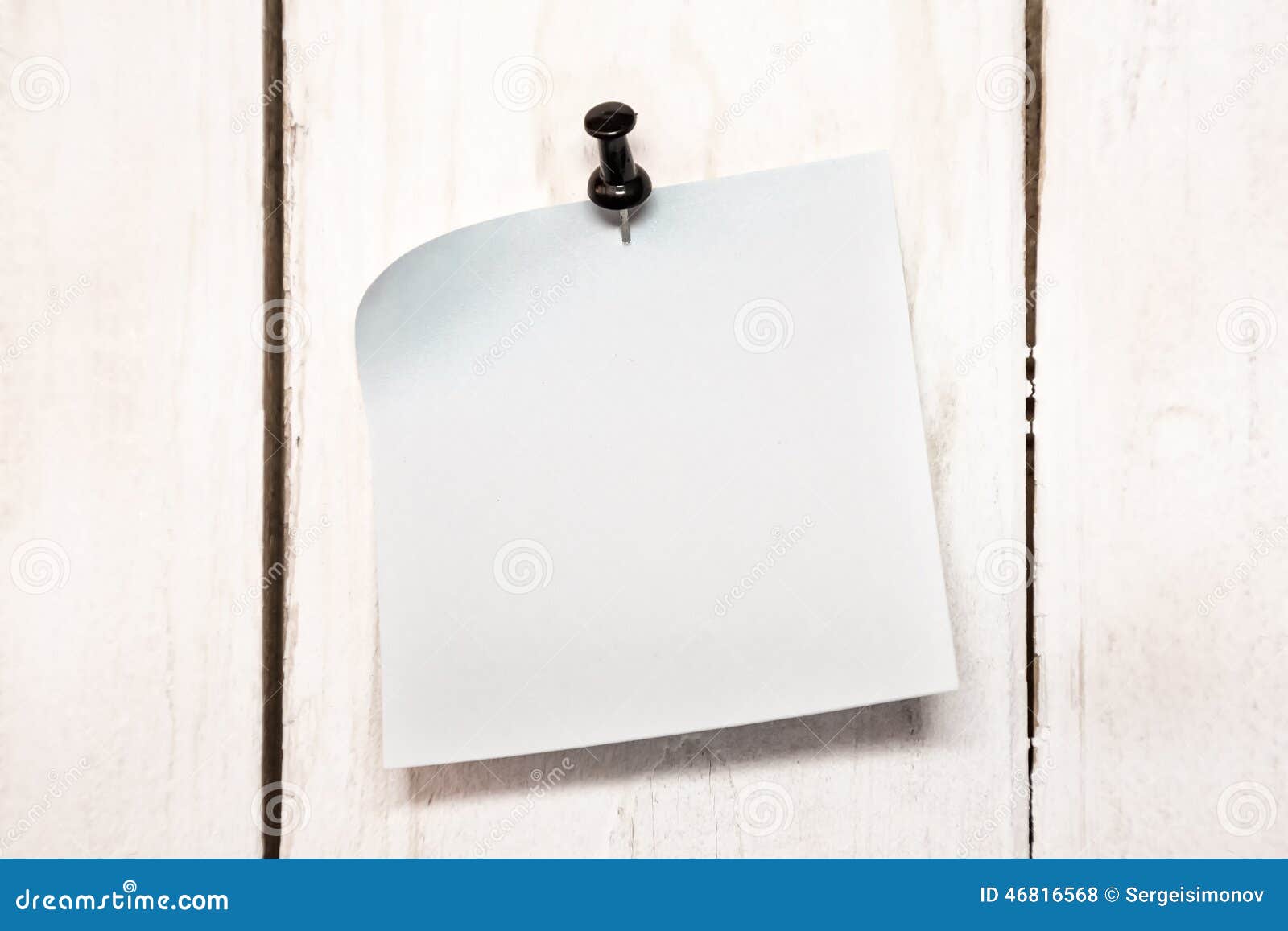 Blank note paper with pin stock photo. Image of object - 46816568