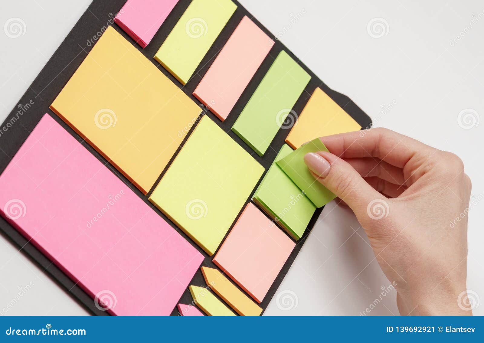 Blank Note Paper Set of Different Colours Forms and Sizes. Sticky Notes ...