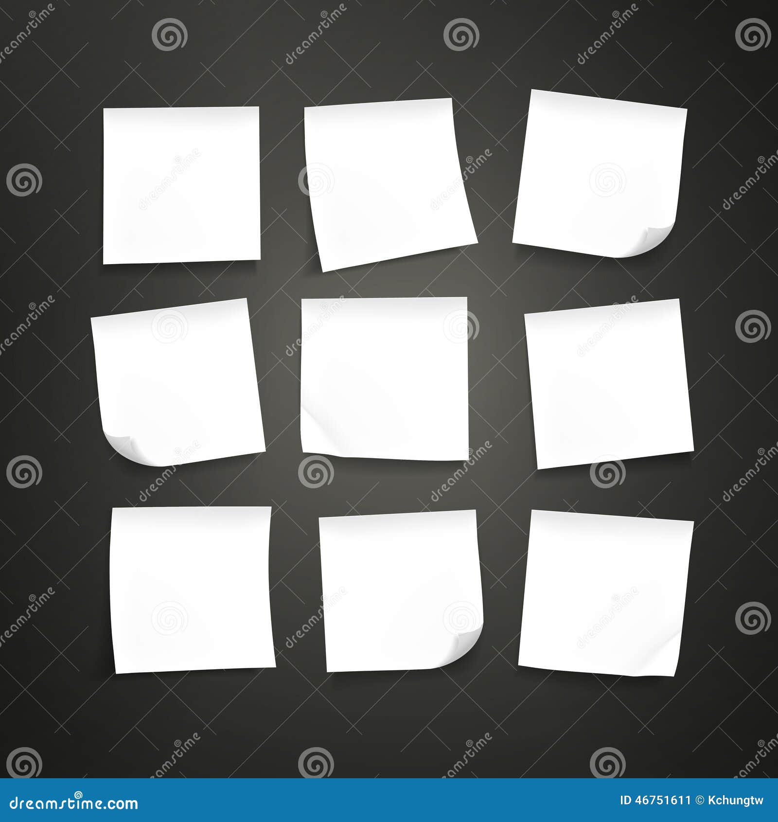 Blank note paper set stock vector. Illustration of clipboard - 46751611