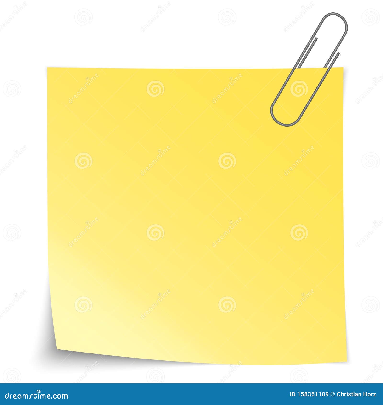 Blank Note Paper Sheet with Paper Clip Stock Vector - Illustration of ...