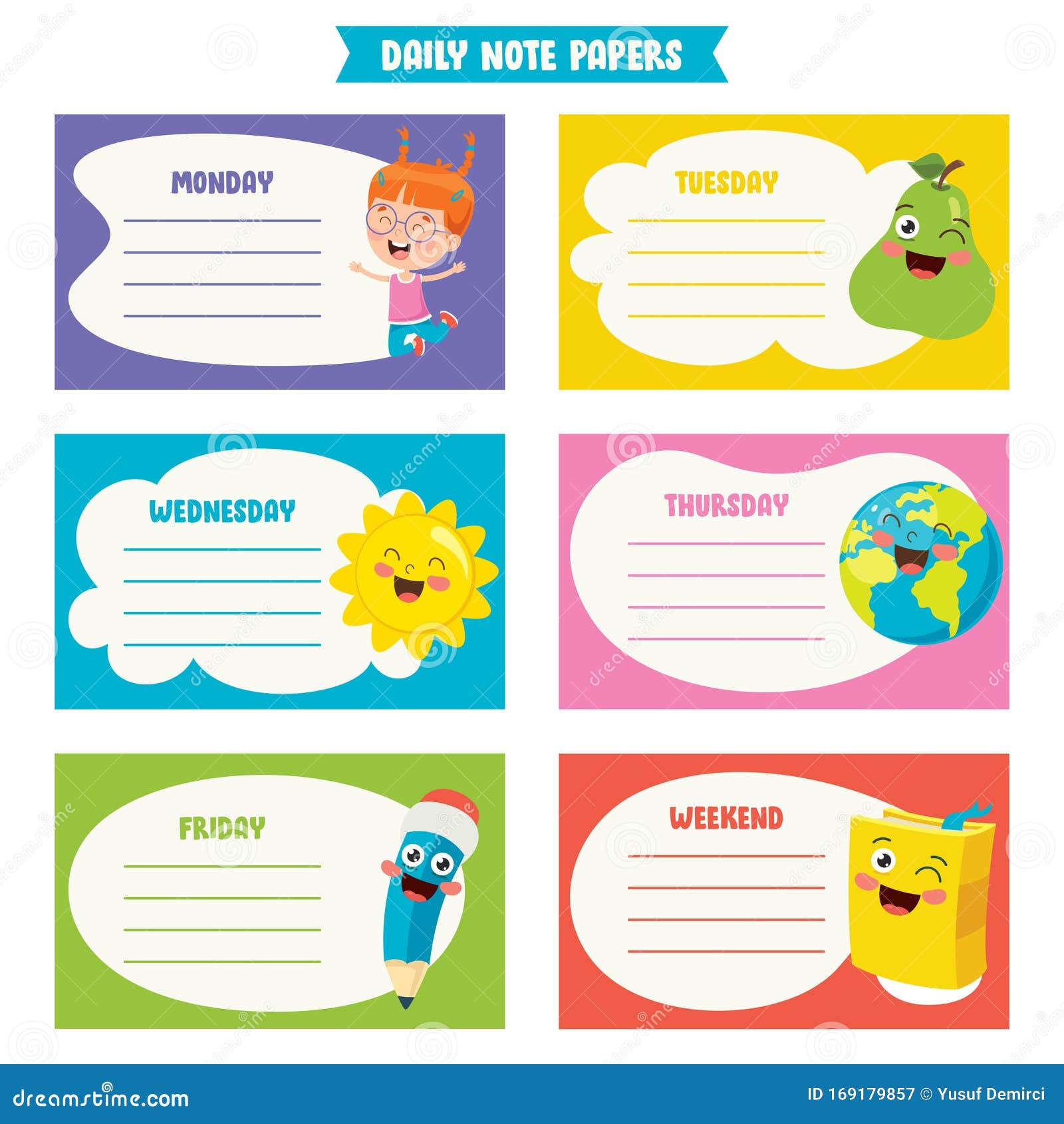 Blank Note Papers for Children Education Stock Vector - Illustration of ...