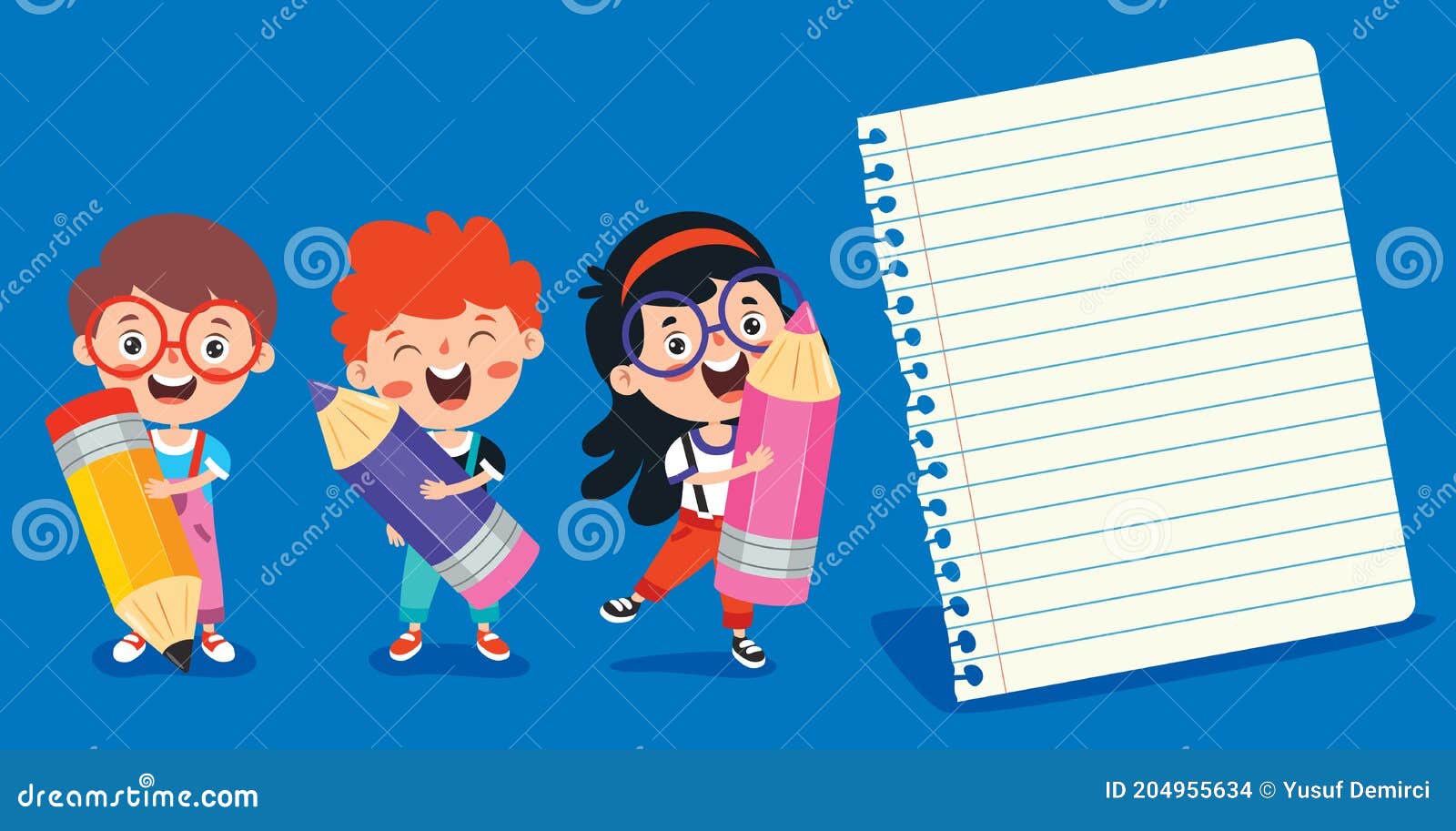 Blank Note Papers for Children Education Stock Vector - Illustration of ...