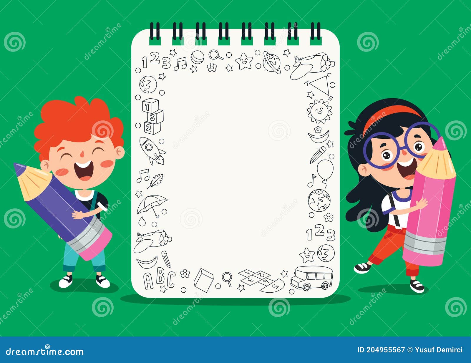 Blank Note Papers for Children Education Stock Vector - Illustration of ...