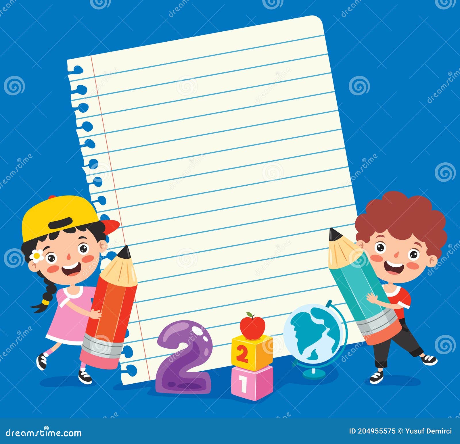 Blank Note Papers for Children Education Stock Vector - Illustration of ...