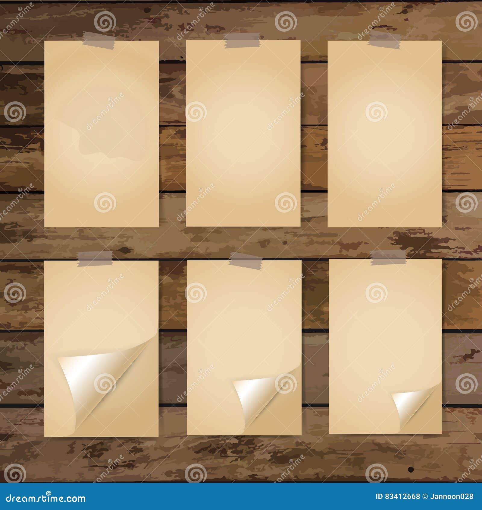 Blank Note Papers, Ready for Your Message. Vector Illustration Stock ...