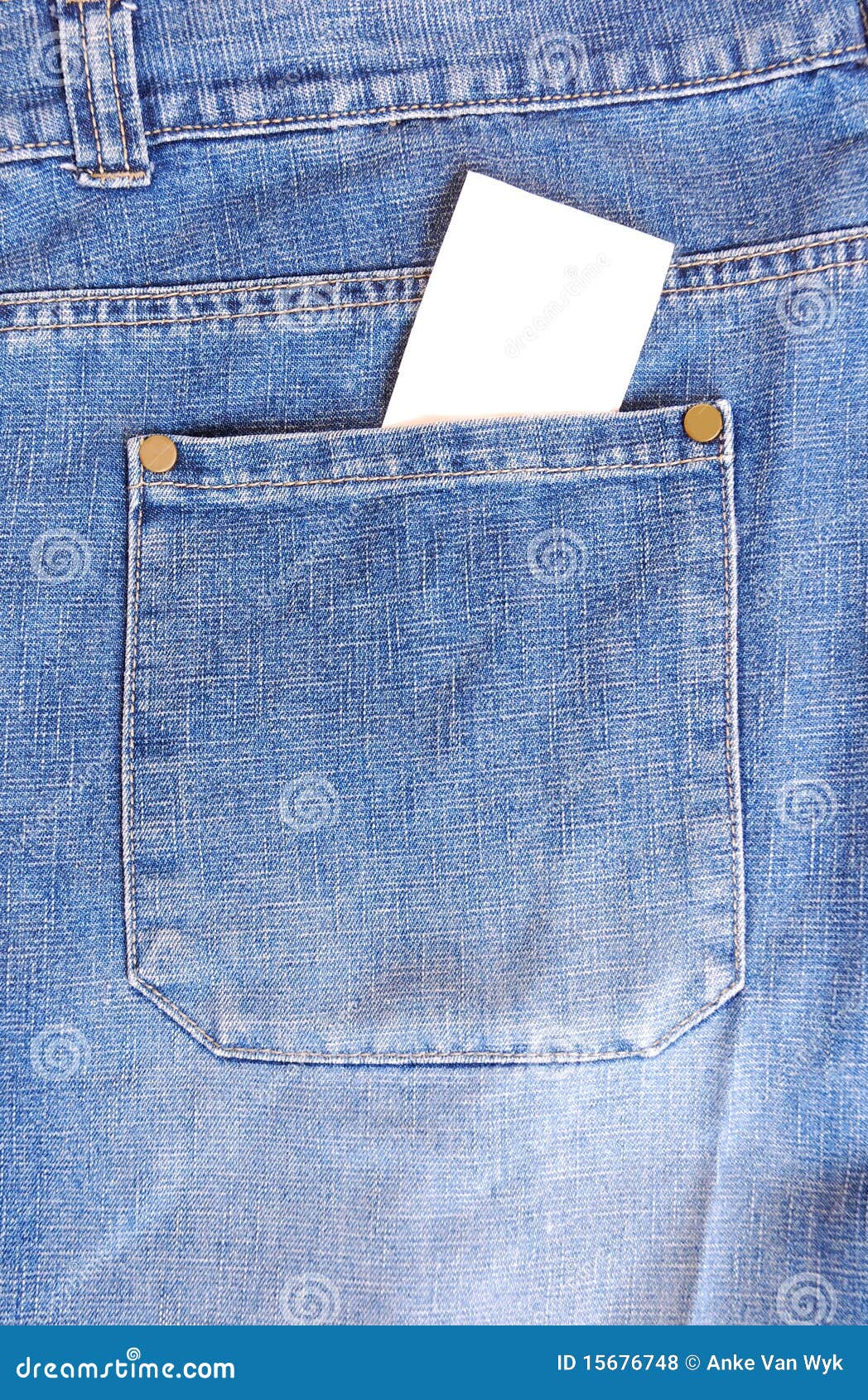 Blank note in pocket stock photo. Image of pants, message - 15676748