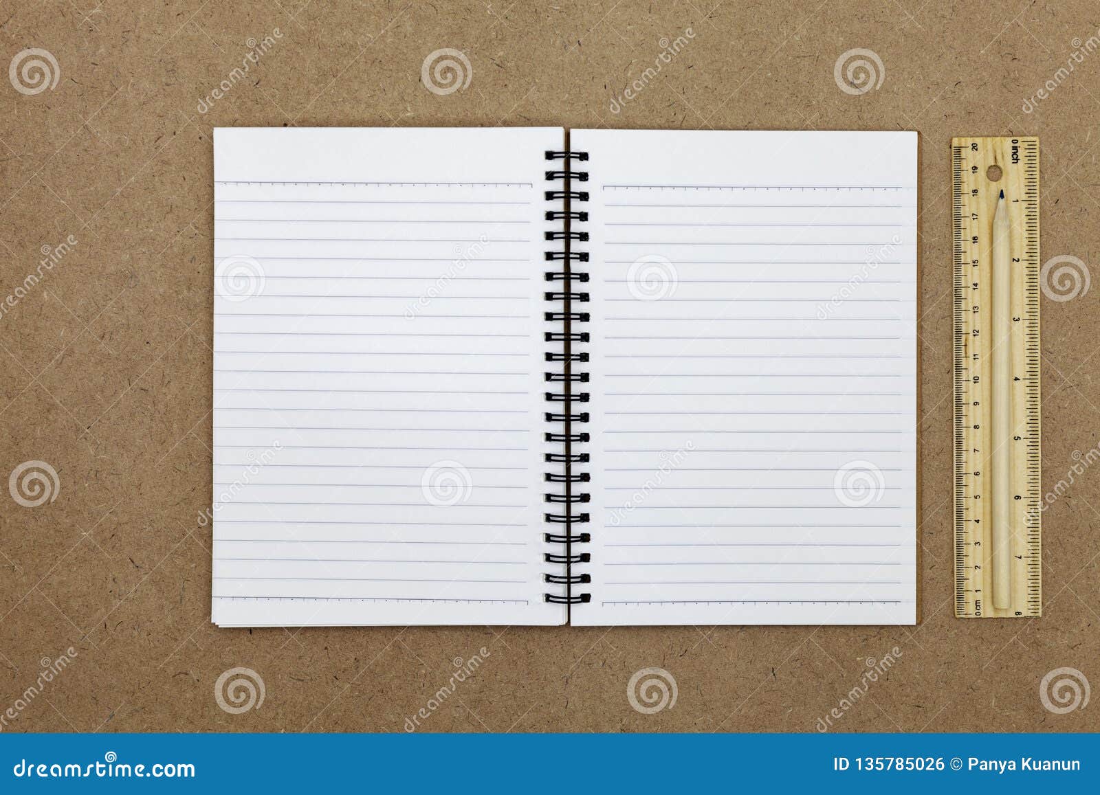 Blank Notebook on Brown Paper Background Stock Photo - Image of ...