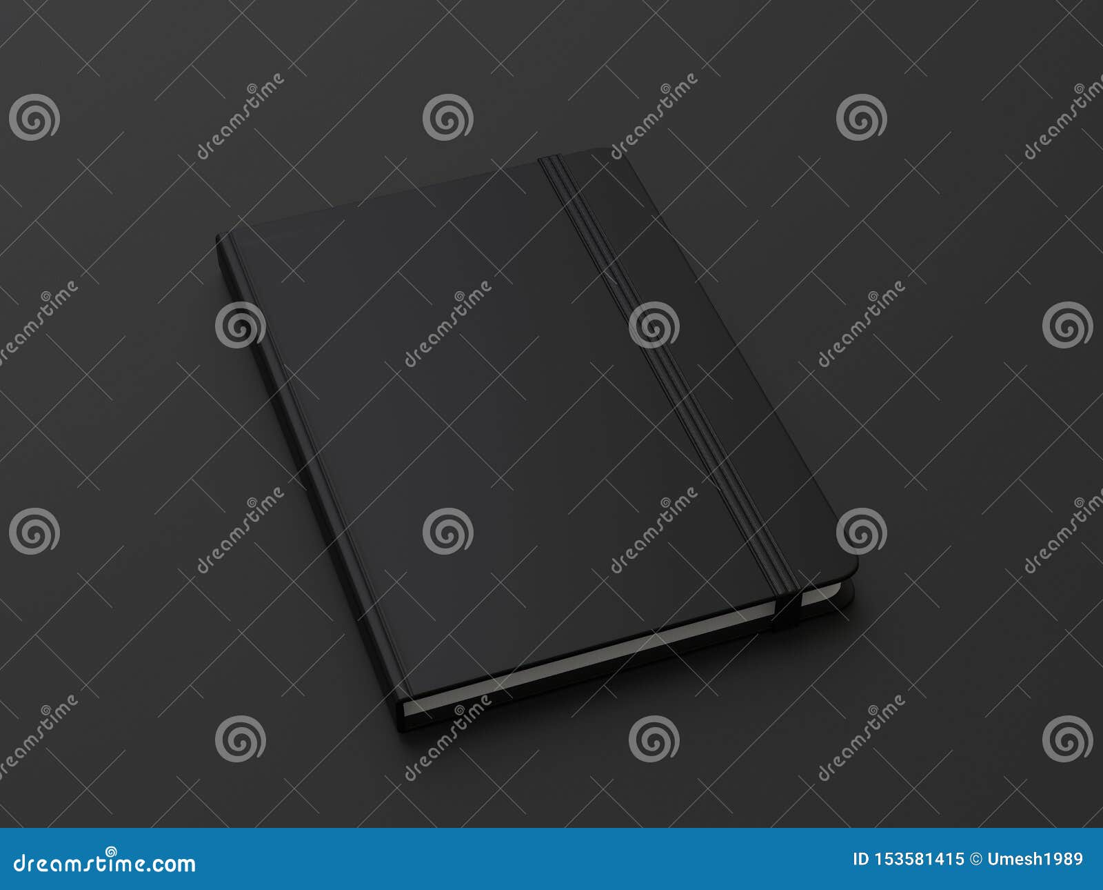 Blank Notebook with Elastic Band Closure for Branding and Mock Up, 3d ...