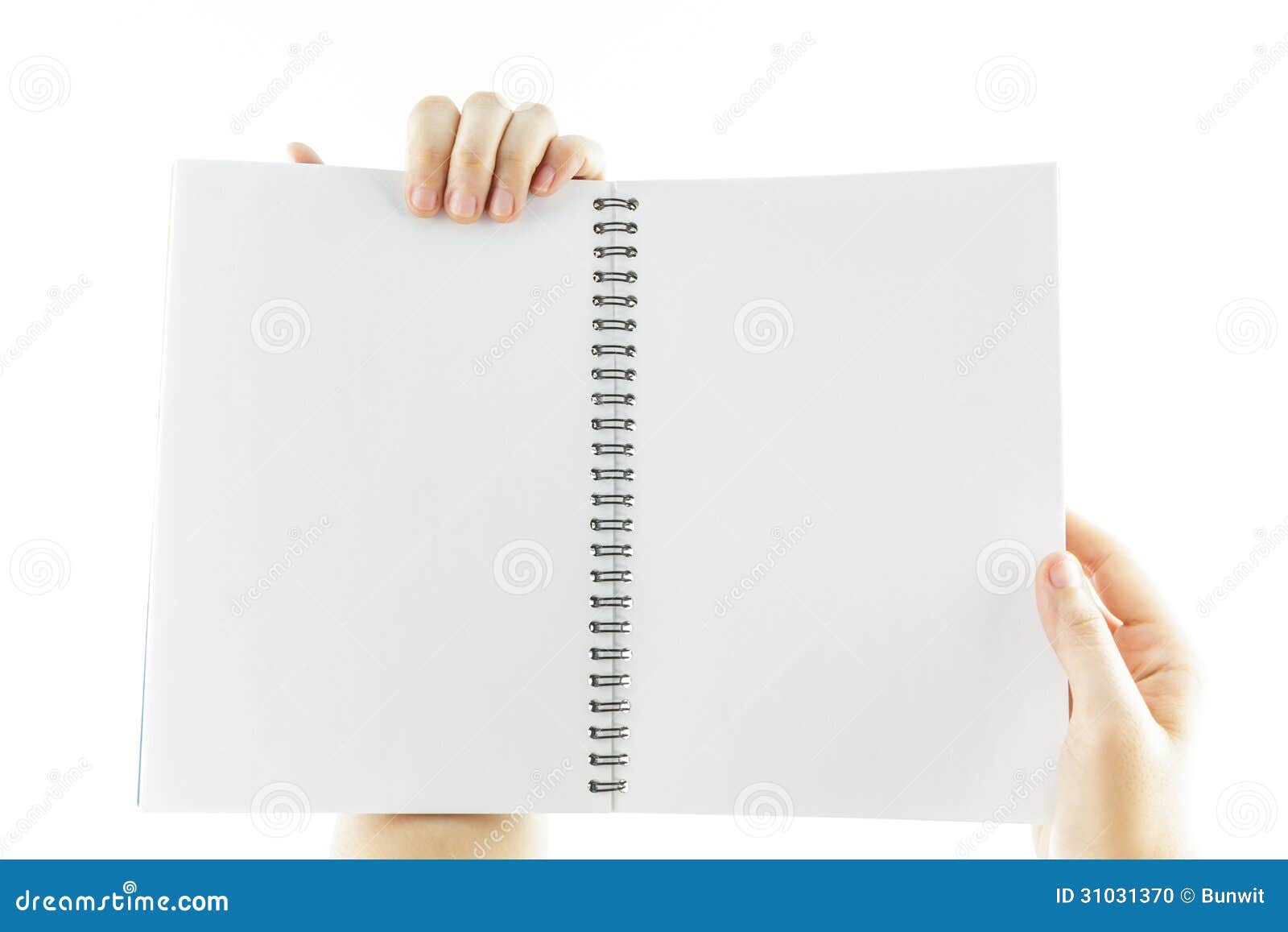 Blank Notebook with Hand Holding Stock Photo - Image of open, drawing ...