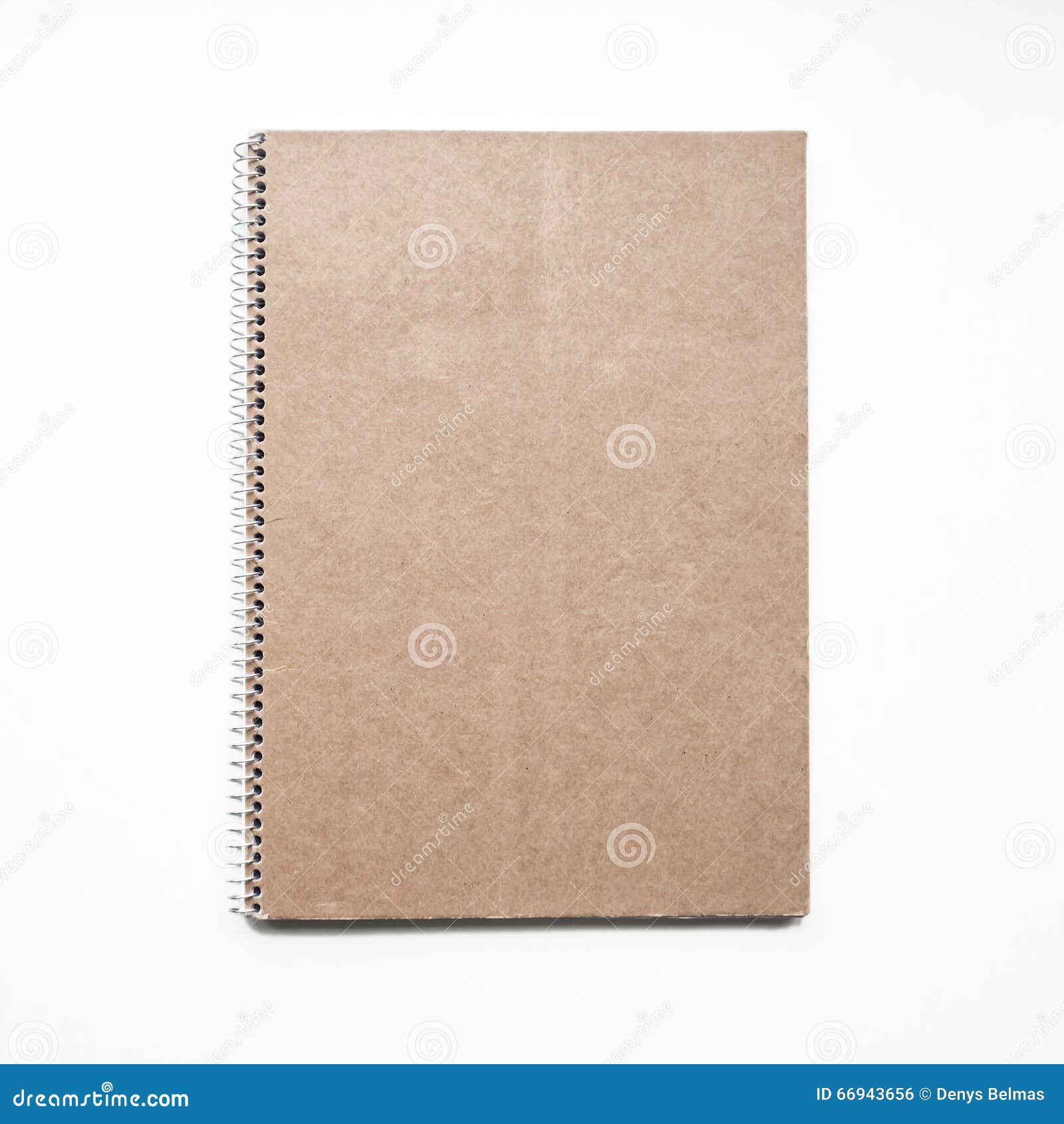 Blank Notebook with Kraft Cardboard Cover and Spiral, Mockup Stock ...