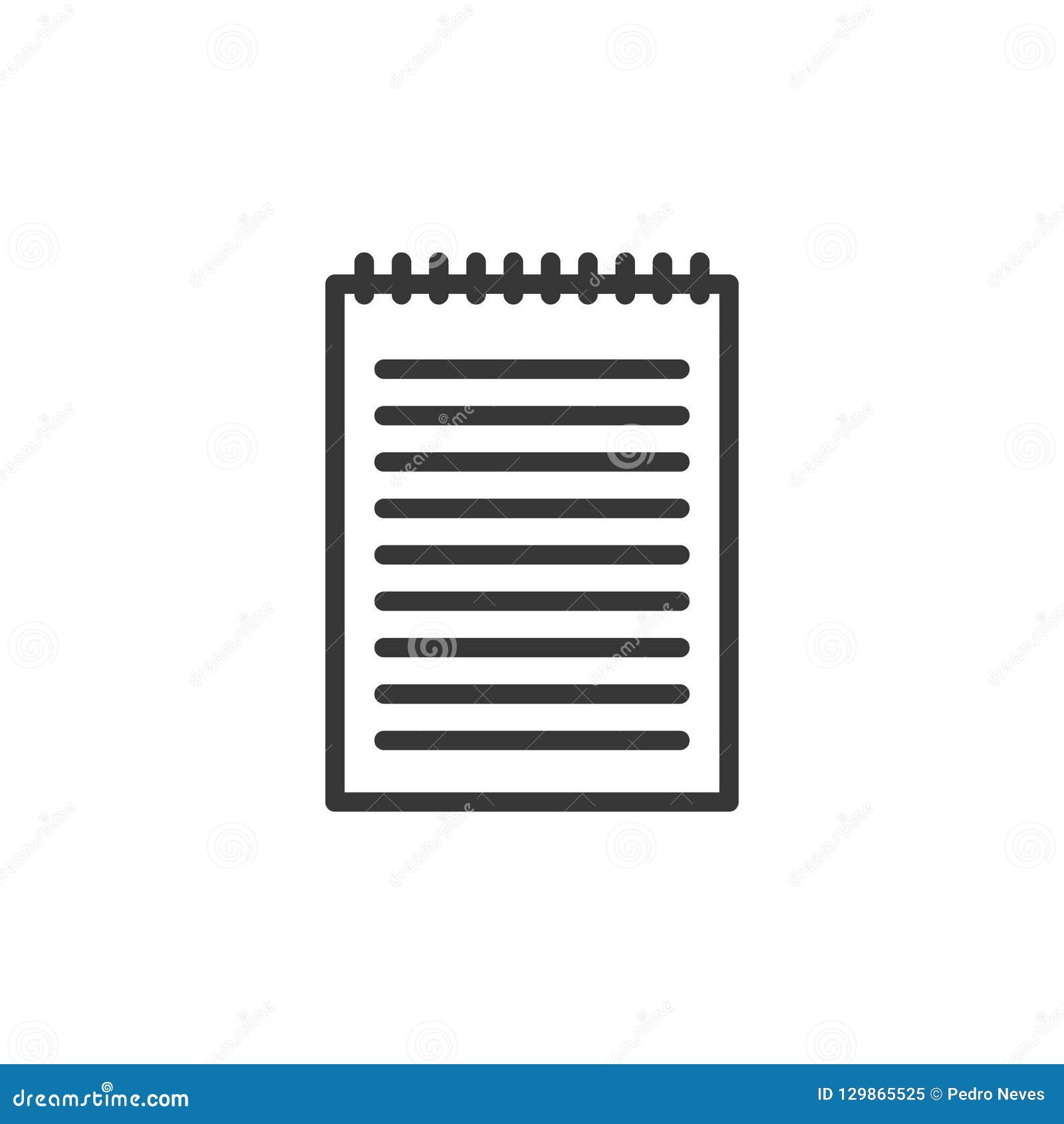 Blank Notebook With Lines For Writing And Spiral Binding. Vector ...