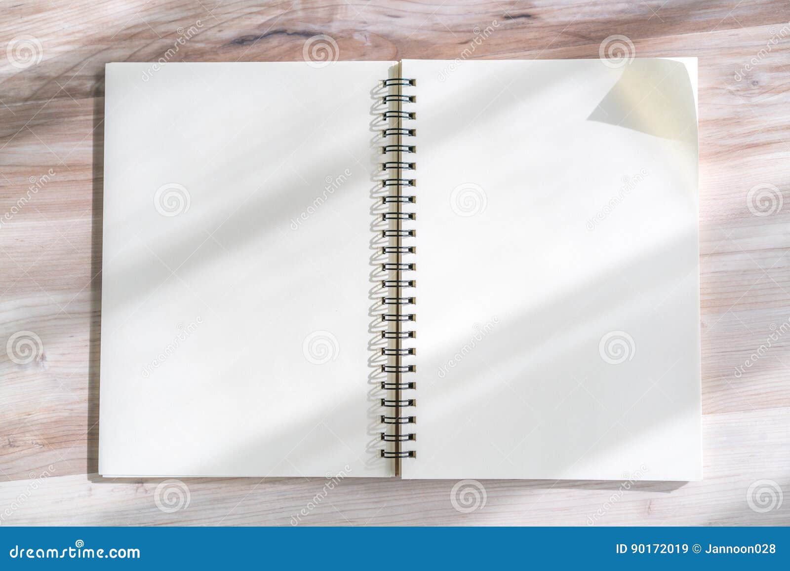 Blank Notebook Mock Up on Wood Background Stock Image - Image of space ...