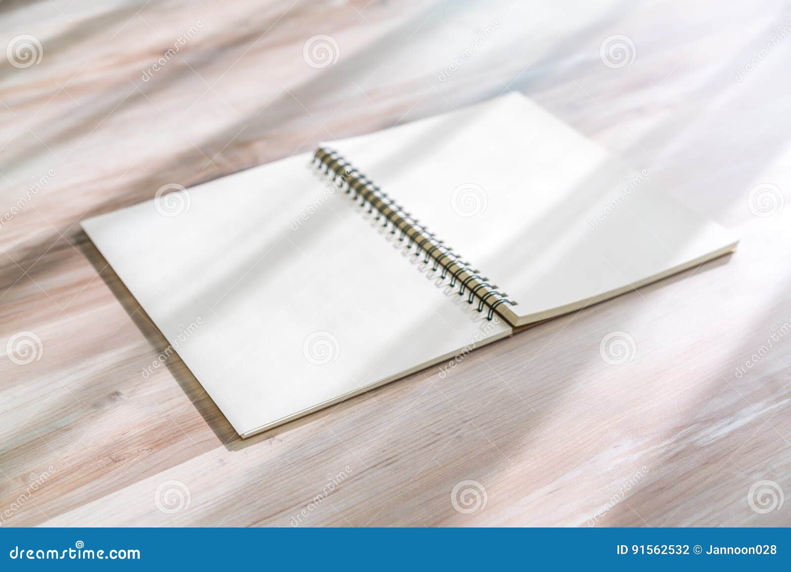 Blank Notebook Mock Up on Wood Background Stock Photo - Image of space ...