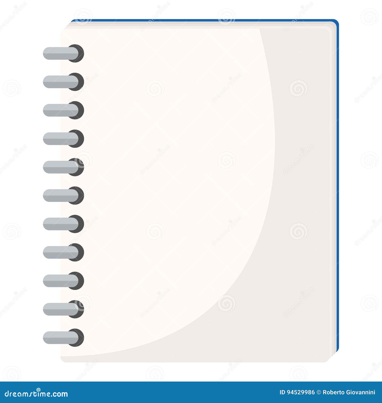 Blank Notebook Page Flat Icon on White Stock Vector - Illustration of ...
