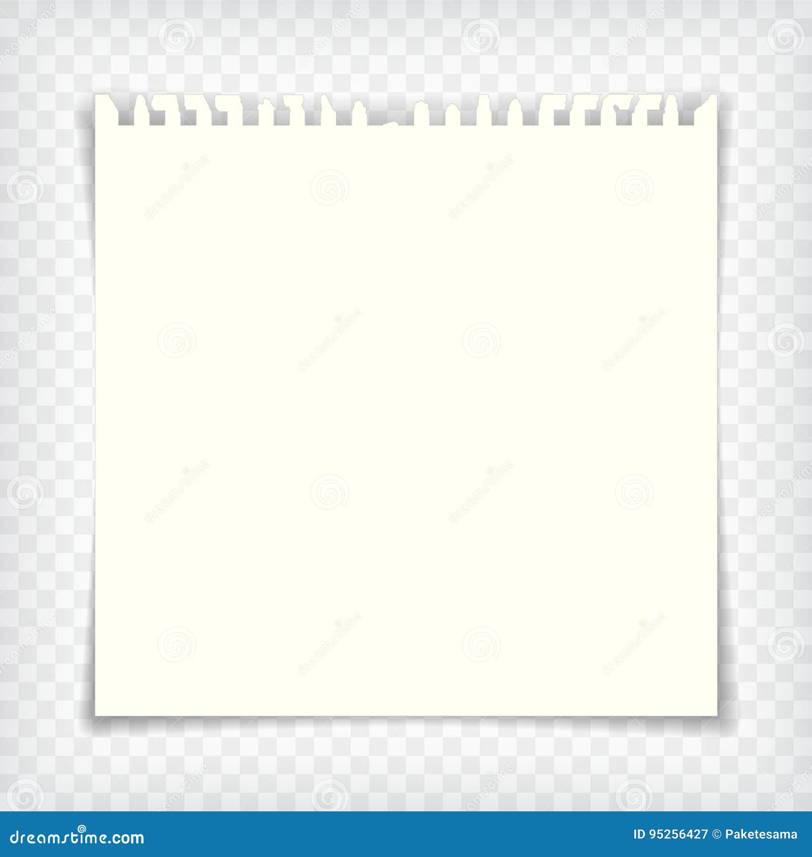 Blank Notebook Page with Torn Edge Stock Vector - Illustration of frame ...