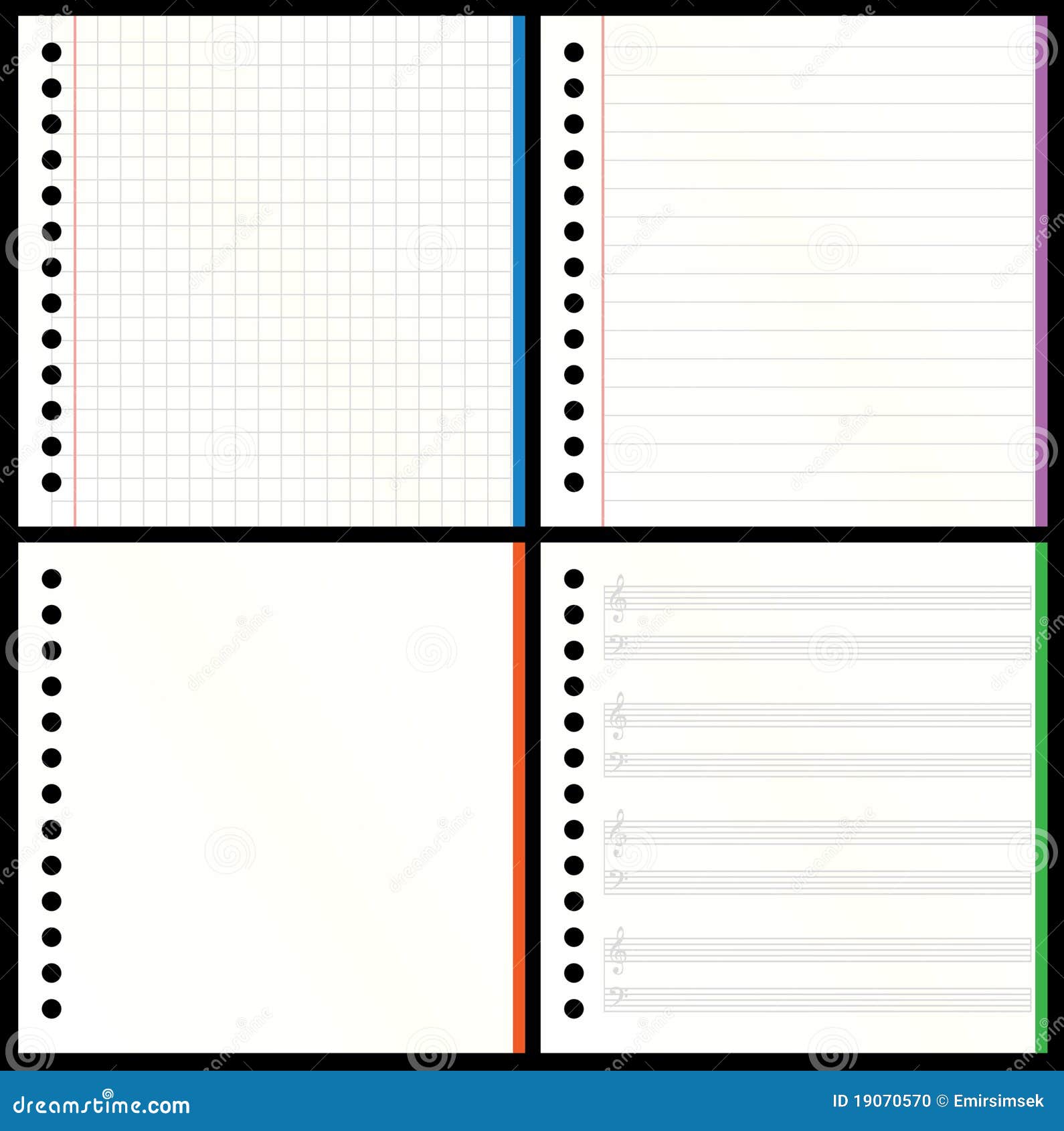 Blank Notebook Pages stock vector. Illustration of lines - 19070570