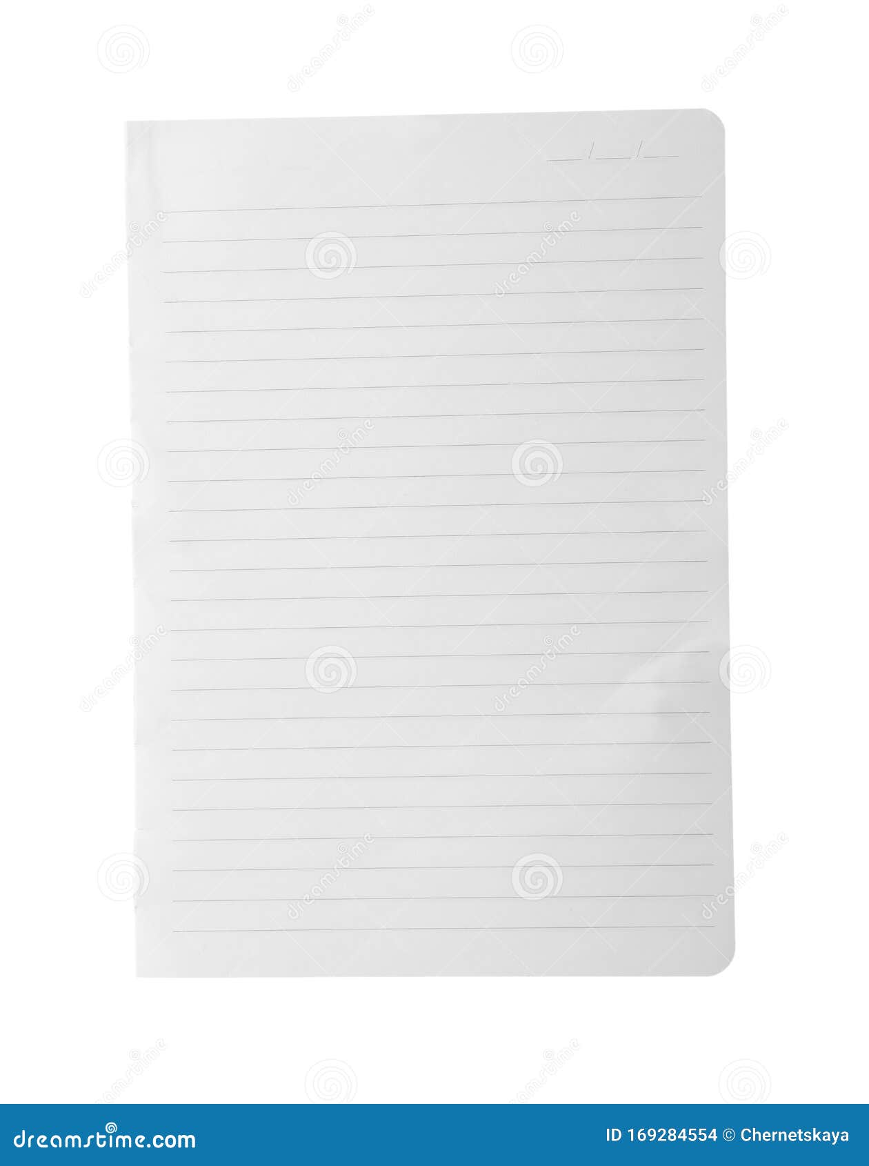 Blank Notebook Paper Isolated. Space for Design Stock Photo - Image of ...