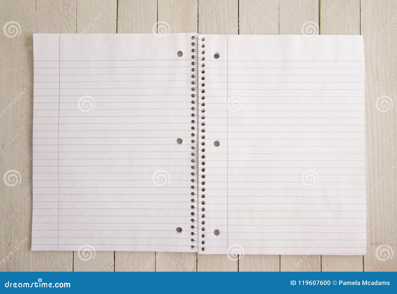 Notebook on a Wooden Table stock photo. Image of double - 119607600