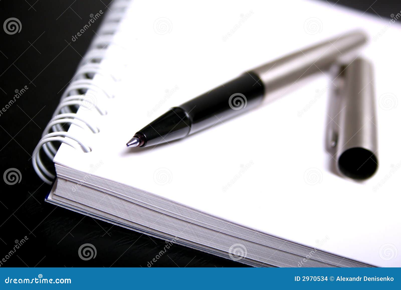 Blank notebook and pen stock photo. Image of message, attachment - 2970534
