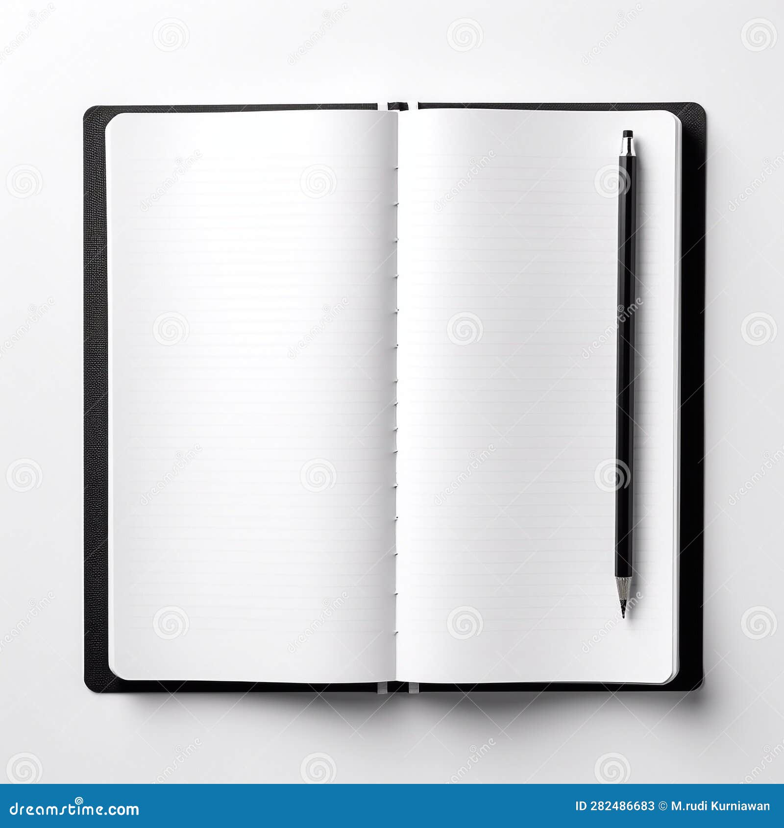 Blank Notebook with a Pen Mockup AI Generated Stock Illustration ...