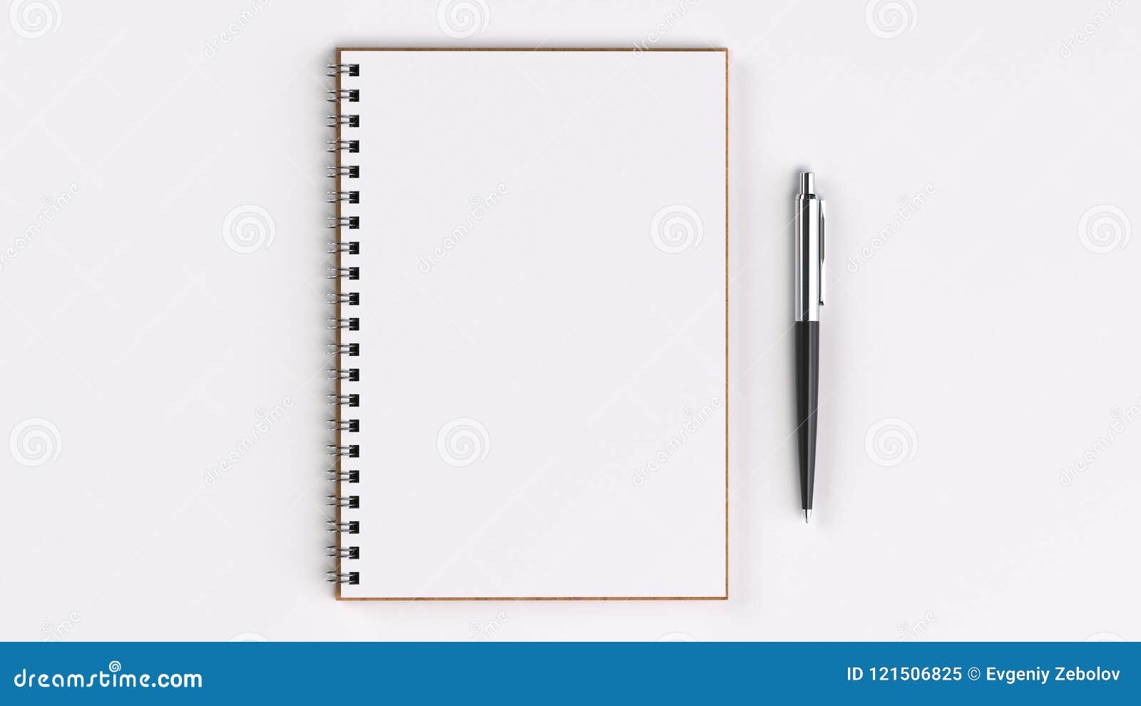 Blank Notebook with Pen on Table Stock Illustration - Illustration of ...