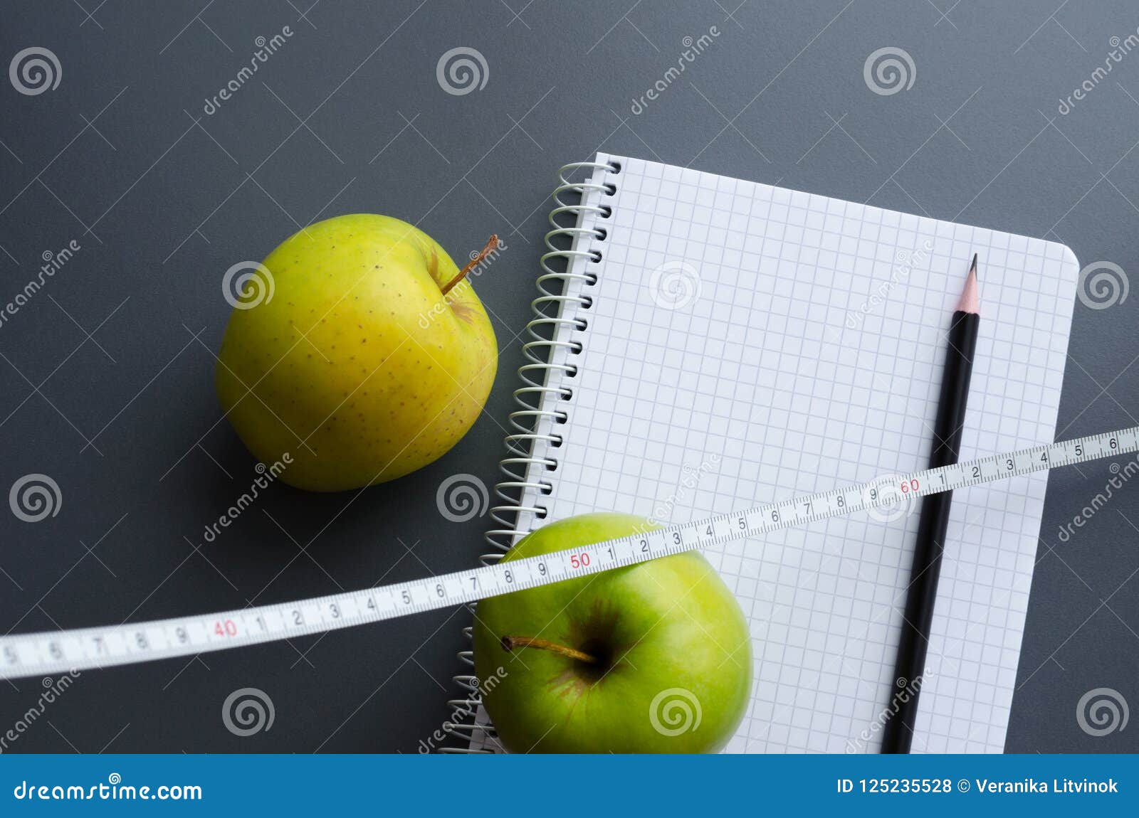 Apples with Blank Notepad and Pencil Stock Photo - Image of concept ...
