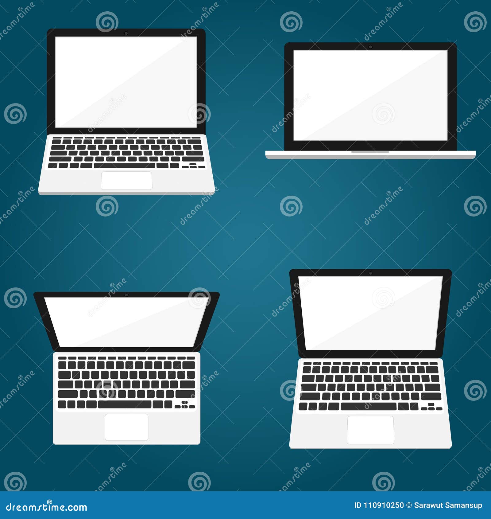 Notebook Perspective Set 4 Vector Stock Vector - Illustration of ...