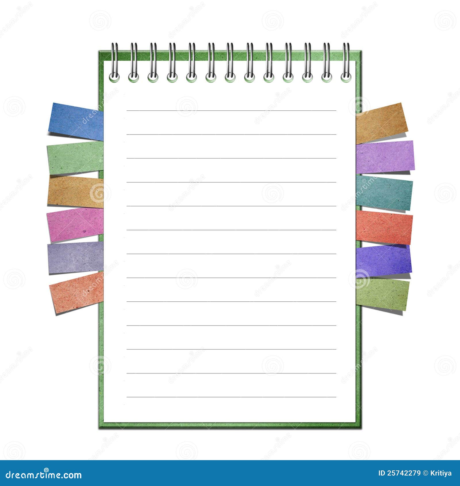 Blank Notebook and Reminder Note Stock Illustration - Illustration of ...